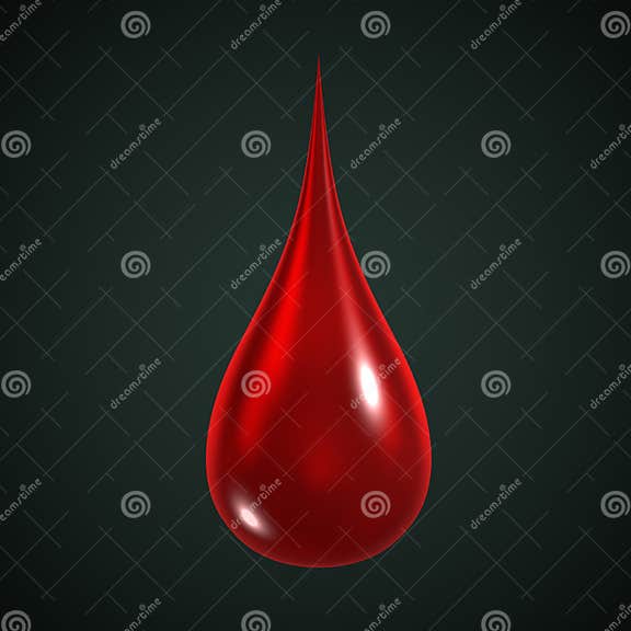 Single red drop of blood stock illustration. Illustration of glossy ...