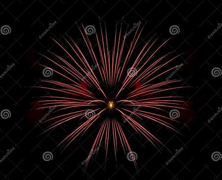 Single Red Firework Explosion Stock Photo - Image of july, celebration ...