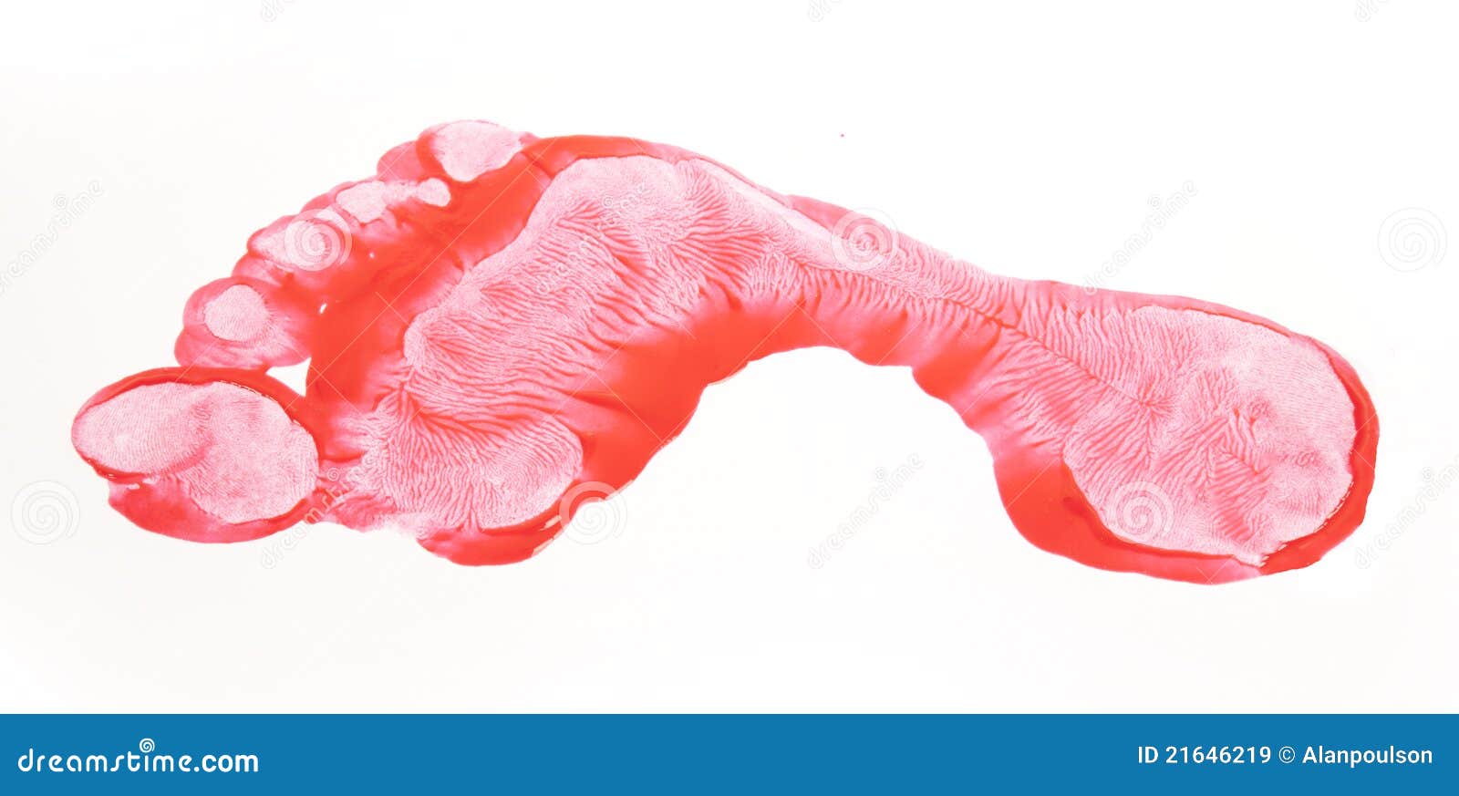 Single red footprint stock image. Image of alone, highlight - 21646219
