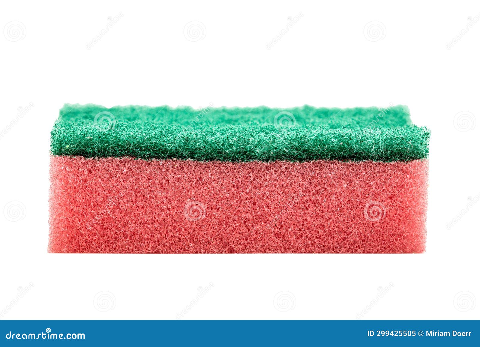 Single Red and Green Kitchen Sponge Stock Image - Image of detergent ...