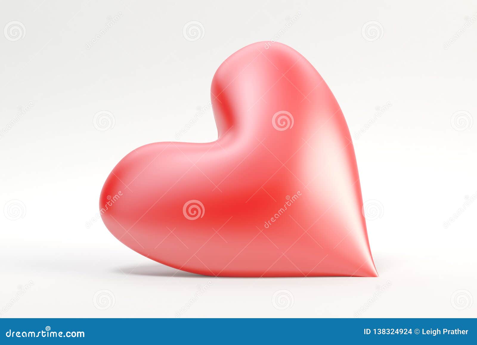 Single Red Heart - 3d Render Stock Illustration - Illustration of shiny ...