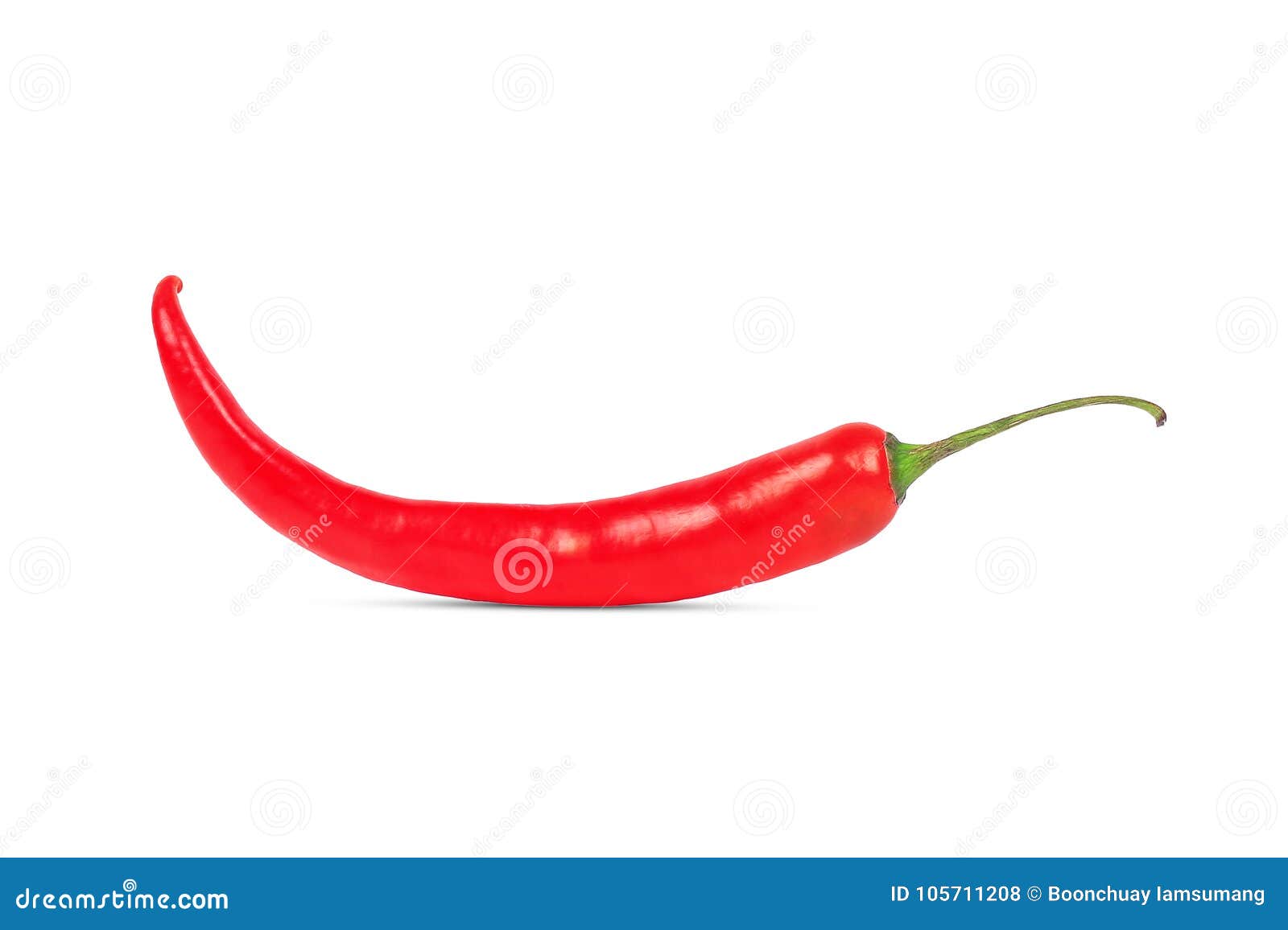 Single Red Hot Chilli Pepper Isolated on White Stock Photo - Image of ...