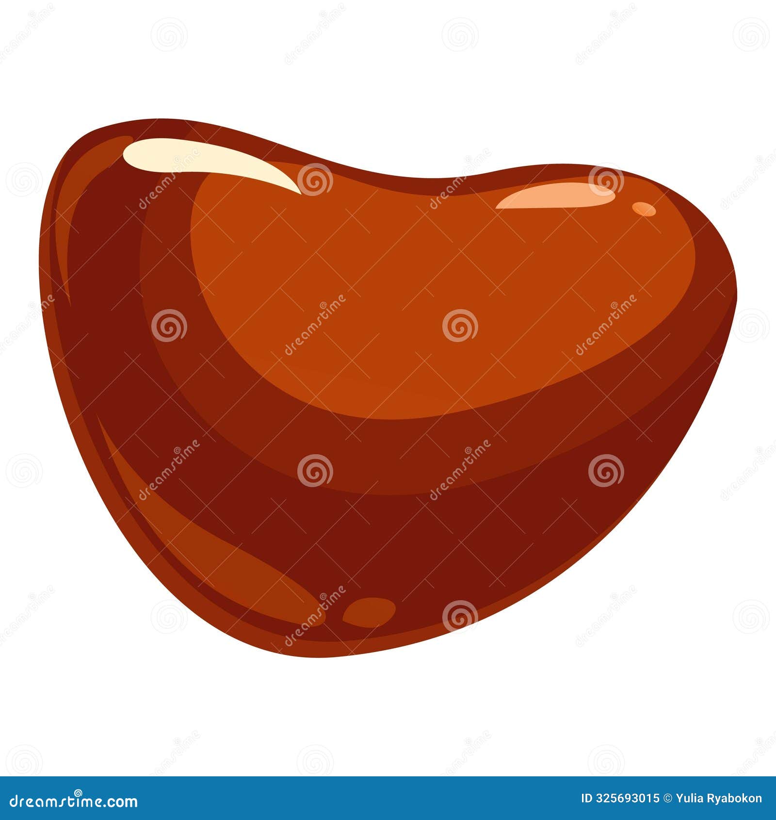 Single Red Kidney Bean Floating on White Background Stock Illustration ...