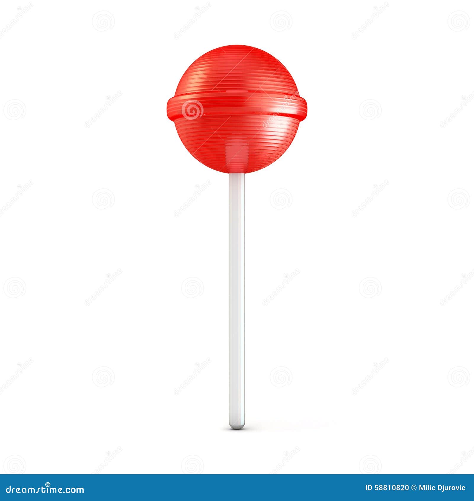 Single Red Lollipop. 3D Render Stock Illustration - Illustration of ...