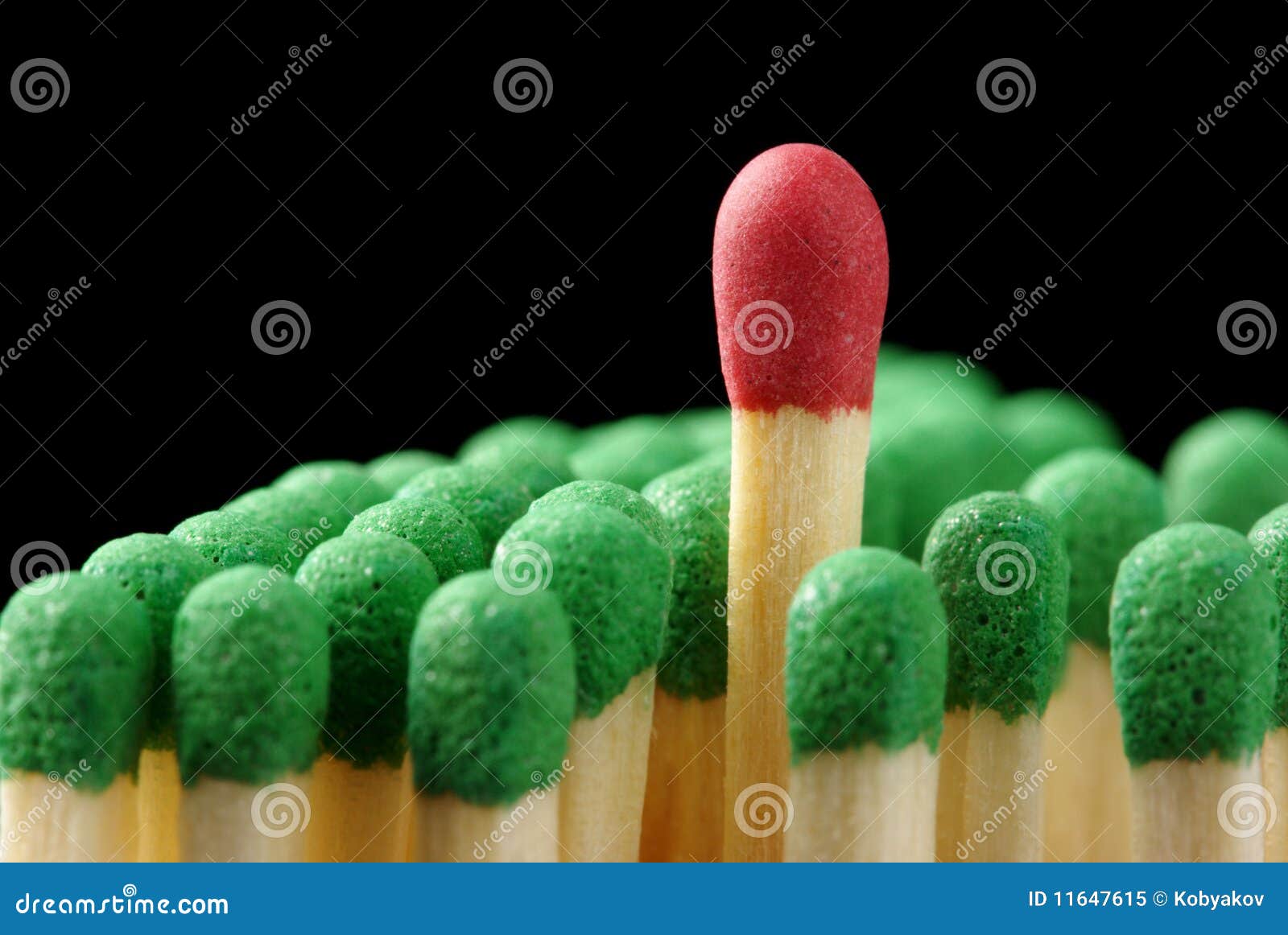 Single Red Matchstick among Green Ones Stock Image - Image of green ...