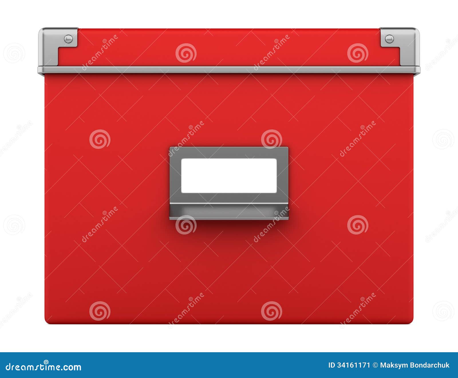 Single Red Office Cardboard Box Isolated on White Stock Illustration ...
