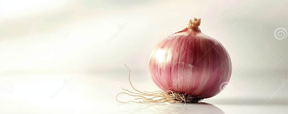 Single Red Onion on Reflective Surface, Minimalistic Composition ...