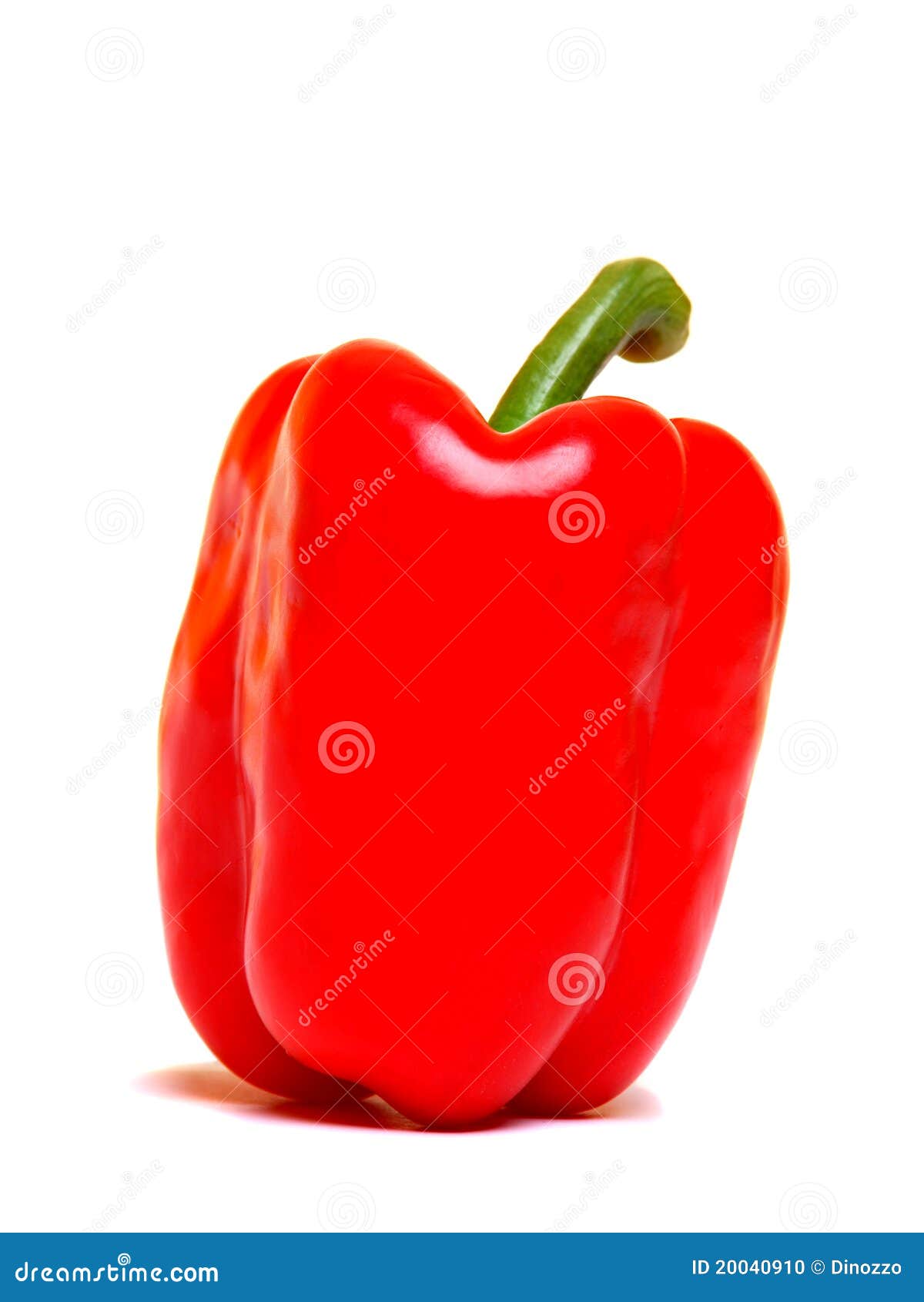 Single Red Paprika (pepper) Stock Photo - Image of white, single: 20040910
