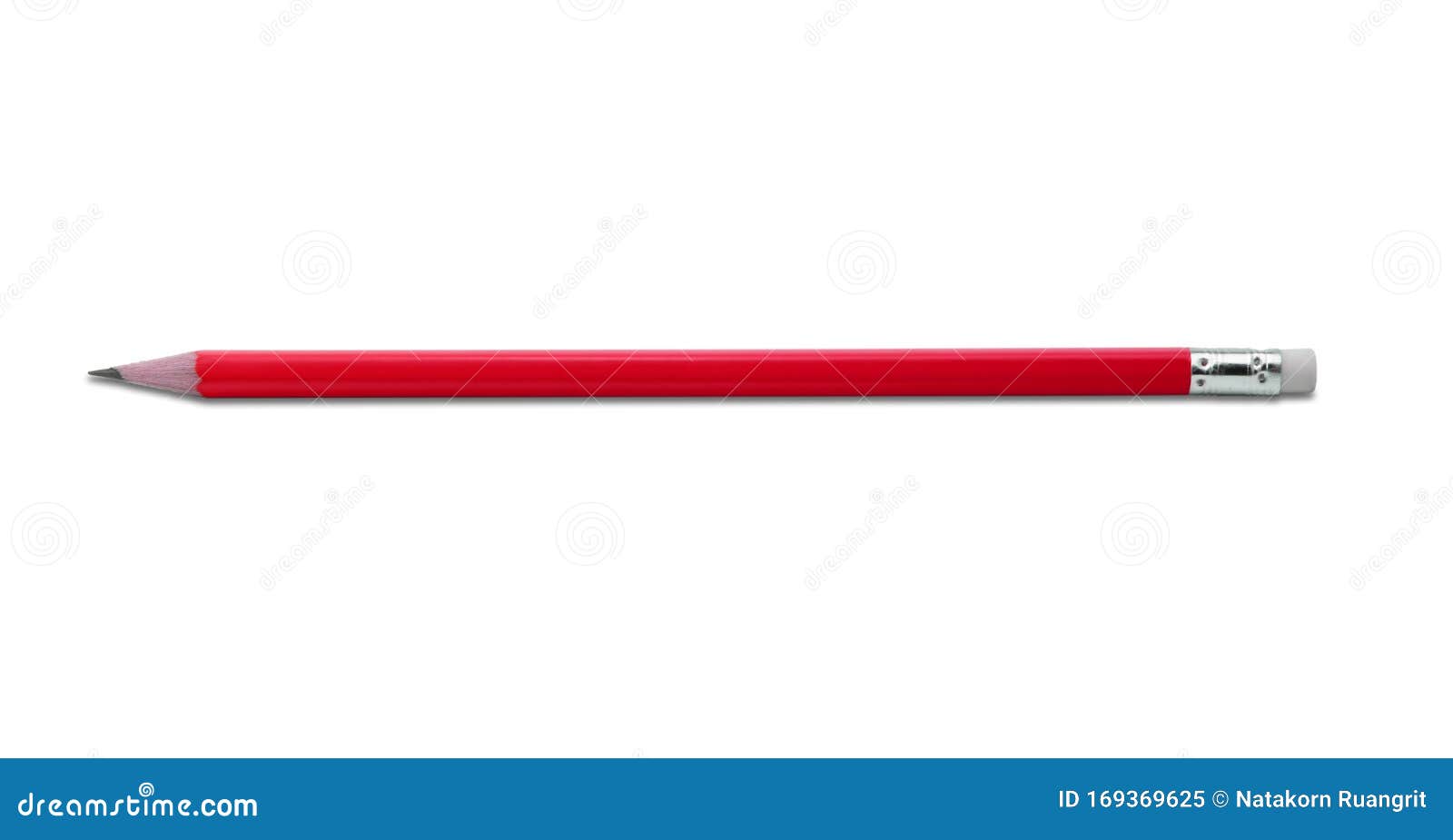 Single Red Pencil Isolated on White Background Stock Image - Image of ...