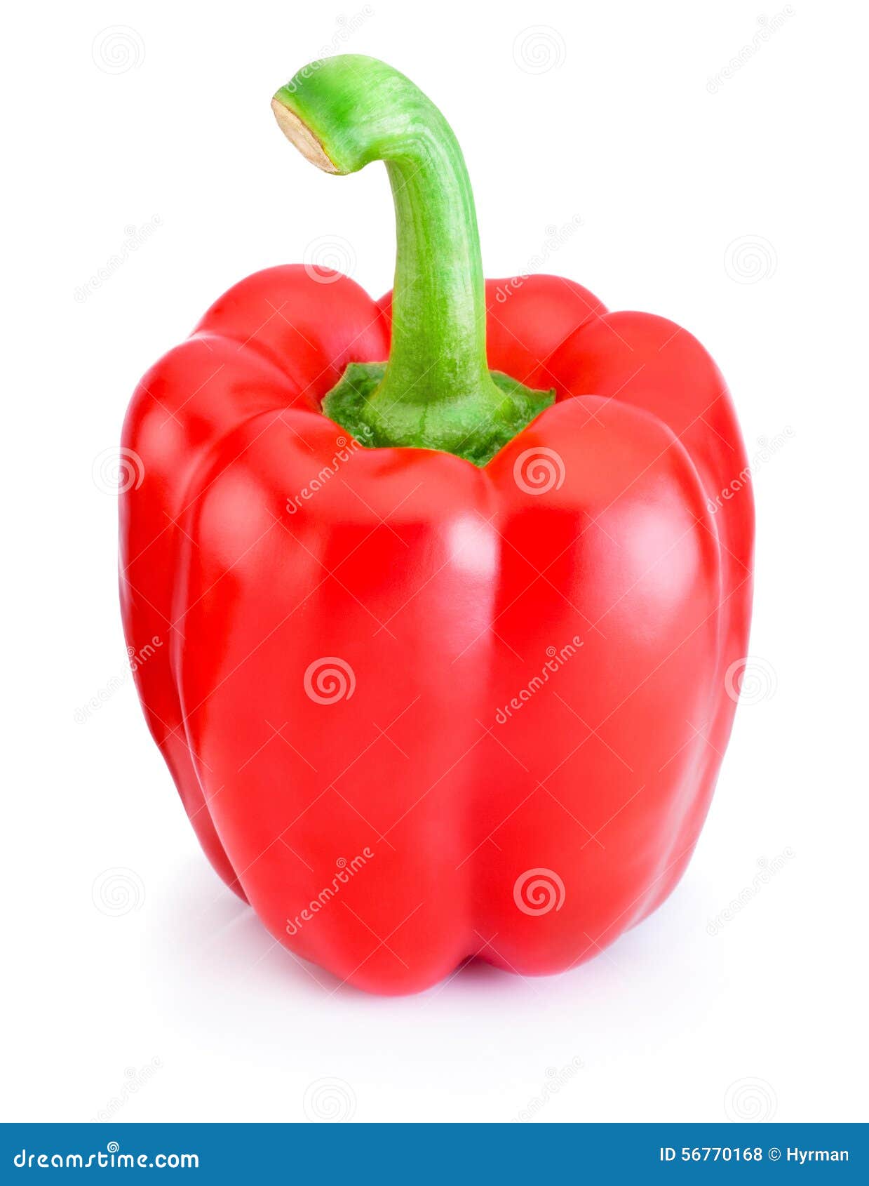 Single Red Pepper Isolated on White Background Stock Photo - Image of ...