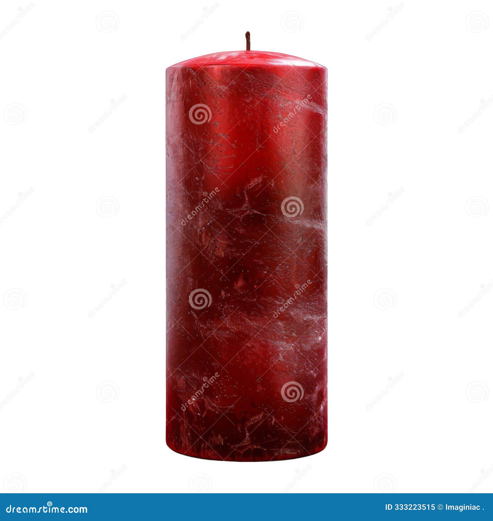 A Single Red Pillar Candle with a Rough Textured Surface Stock ...