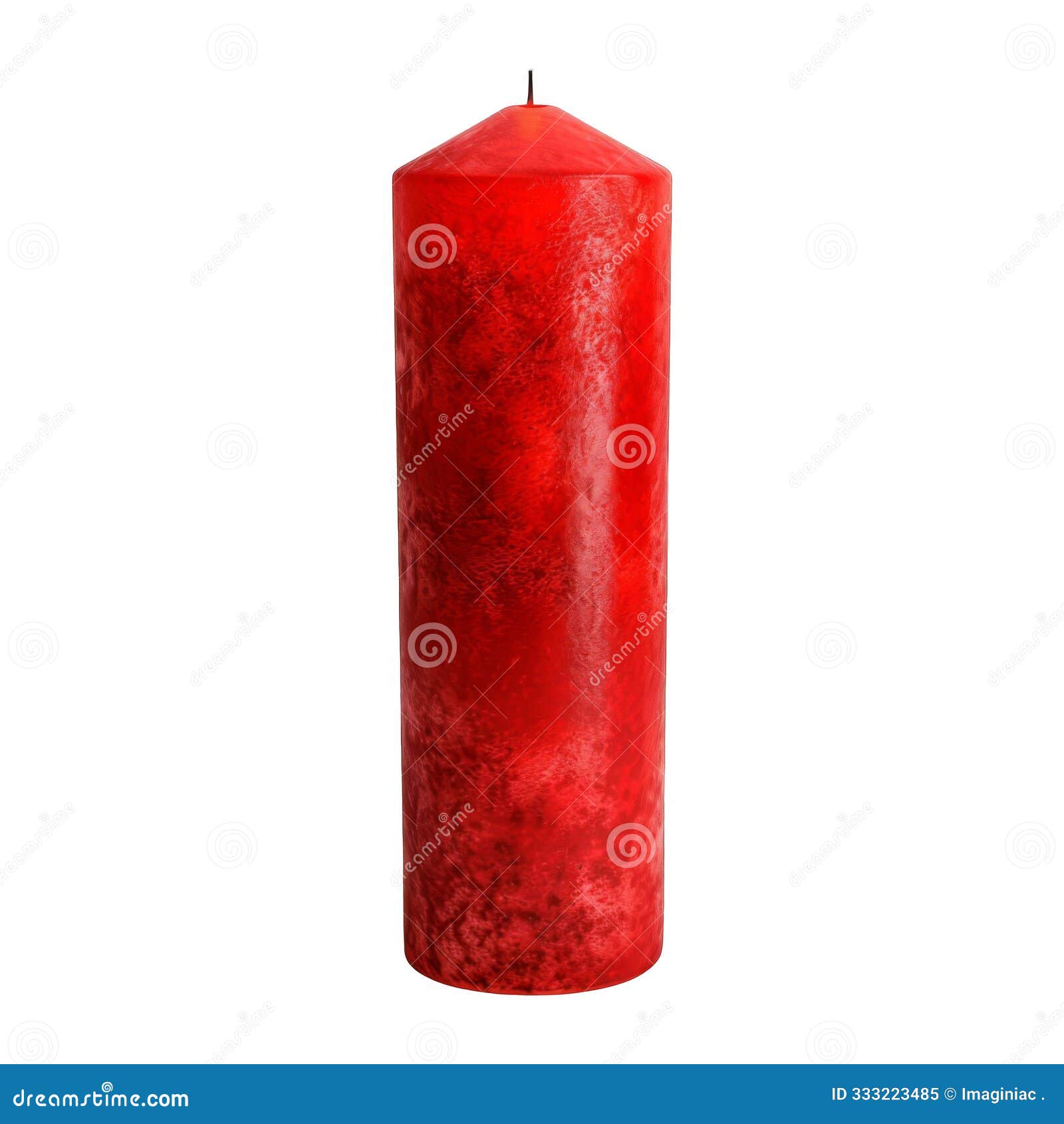 A Single Red Pillar Candle with a Waxy Texture Stock Illustration ...