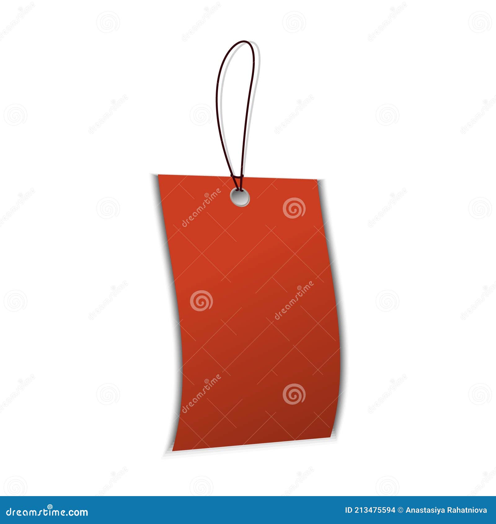 Single Red Price or Discount Label Slightly Curved Stock Vector ...