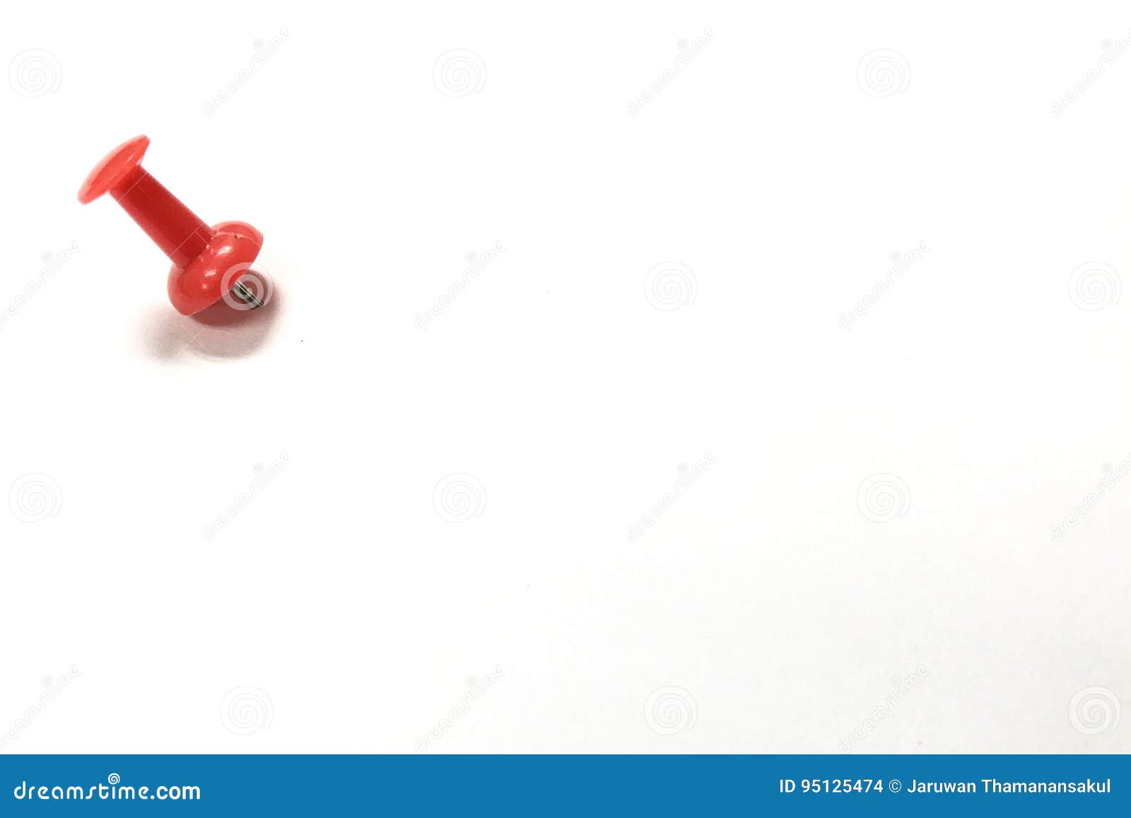 Single red push pin. stock photo. Image of push, work - 95125474