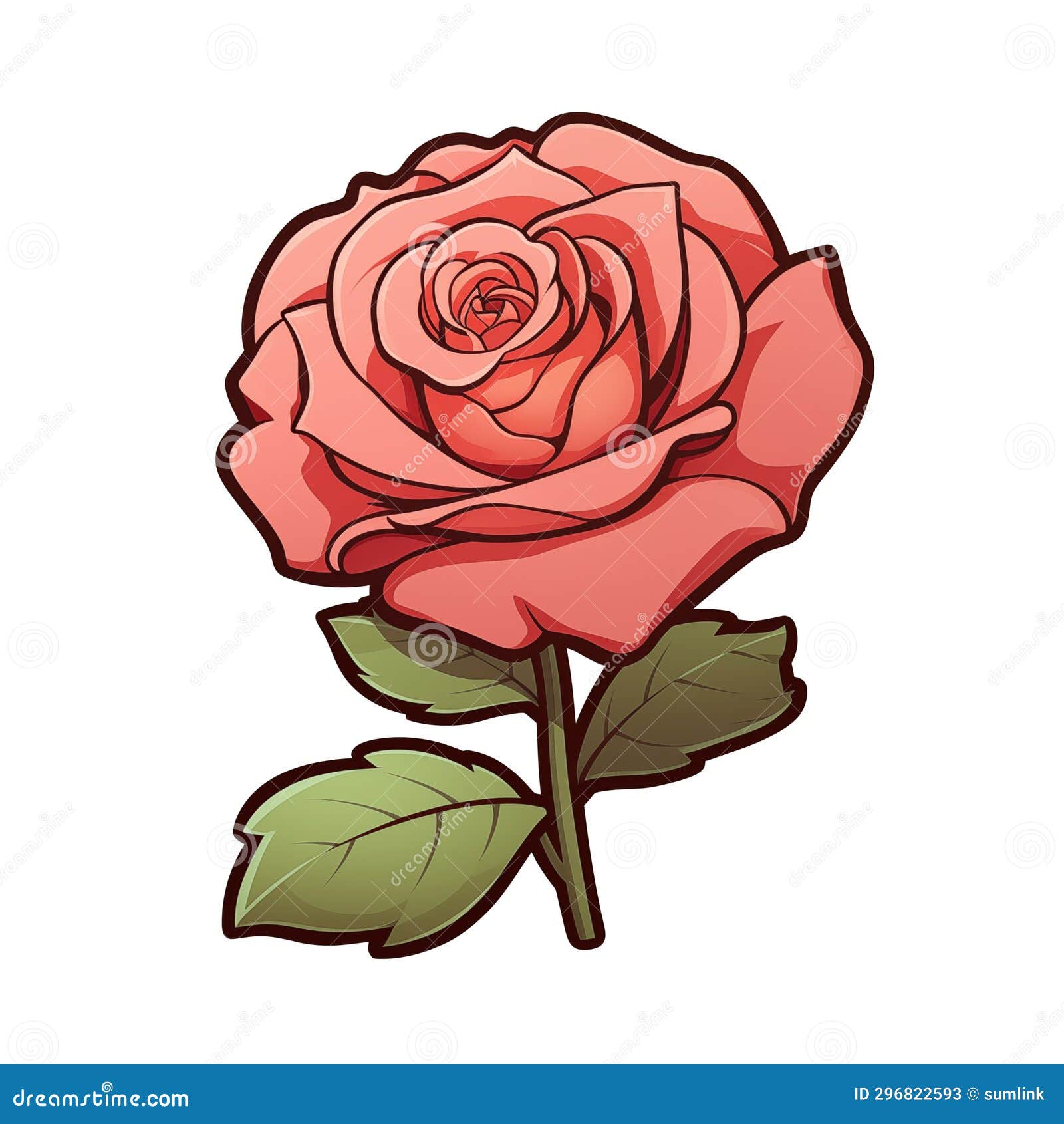 Single red rose flower stock illustration. Illustration of text - 296822593