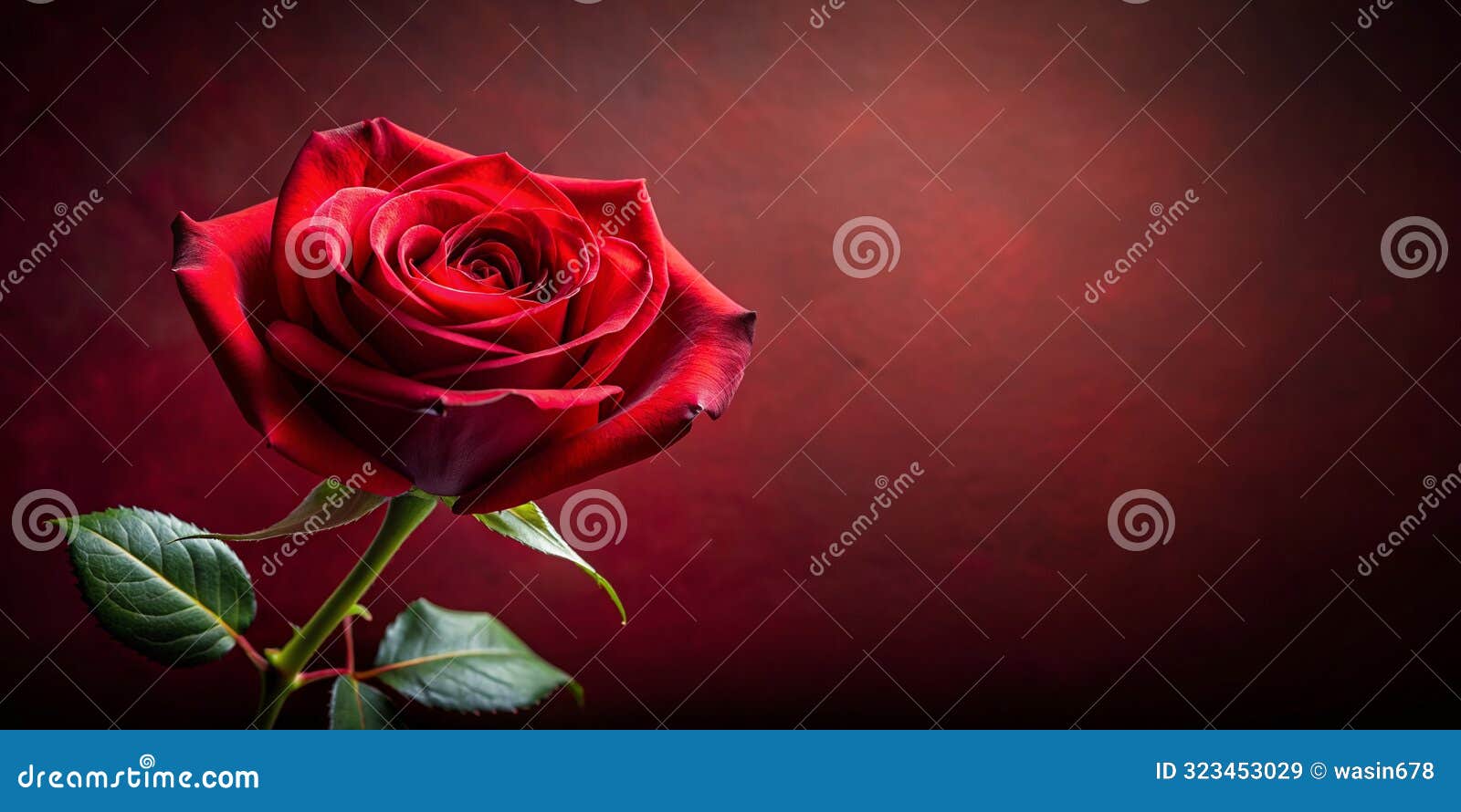 A Single Red Rose in Front of a Dark Red Background Creative AI Stock ...