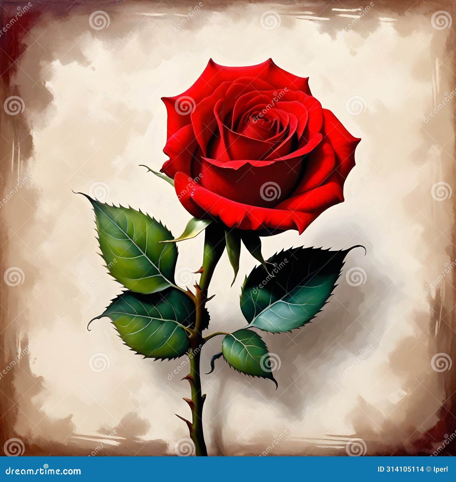 Single Red Rose Illustration Stock Illustration - Illustration of ...