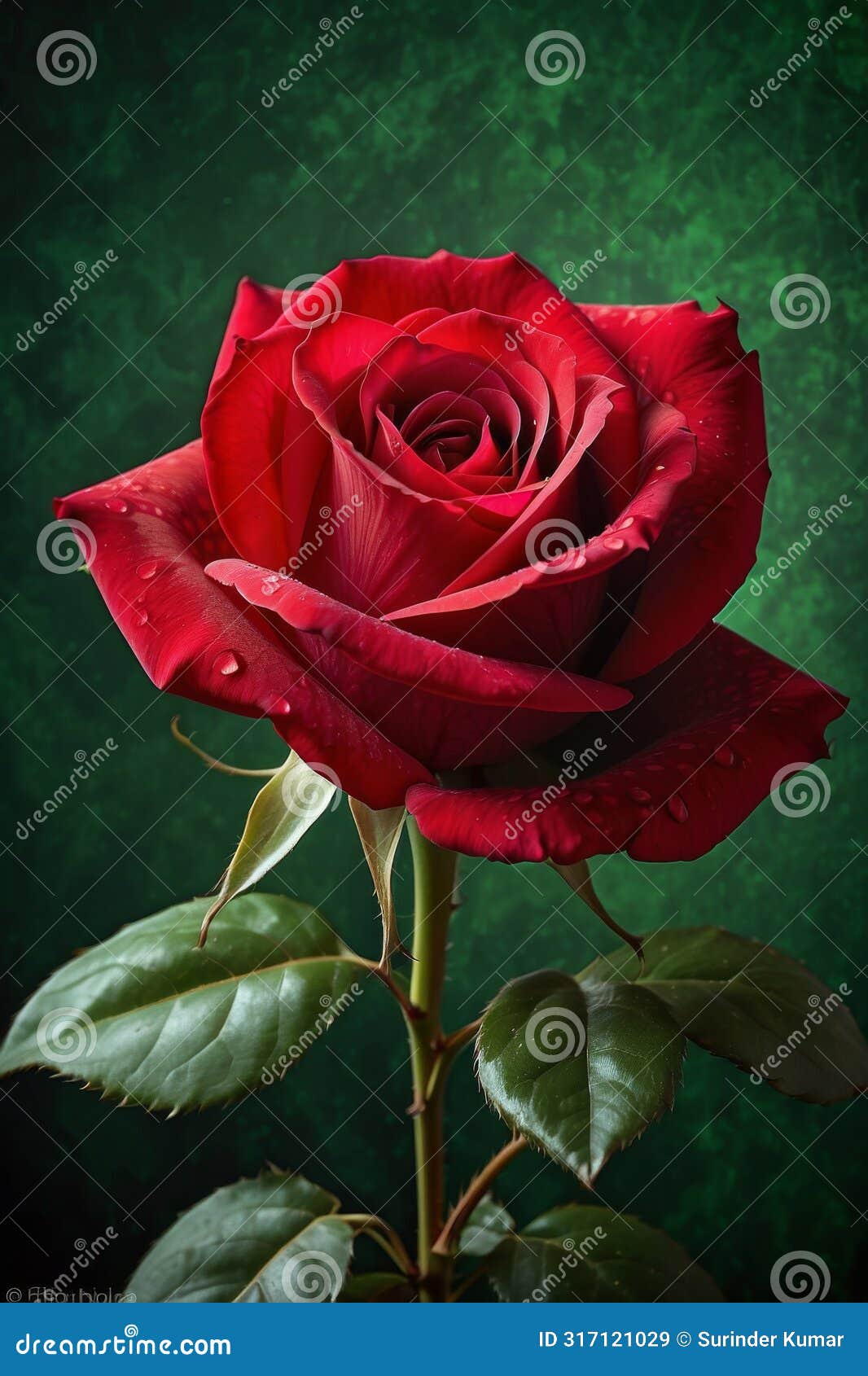Single Red Rose with Petal in Black Background Stock Illustration ...