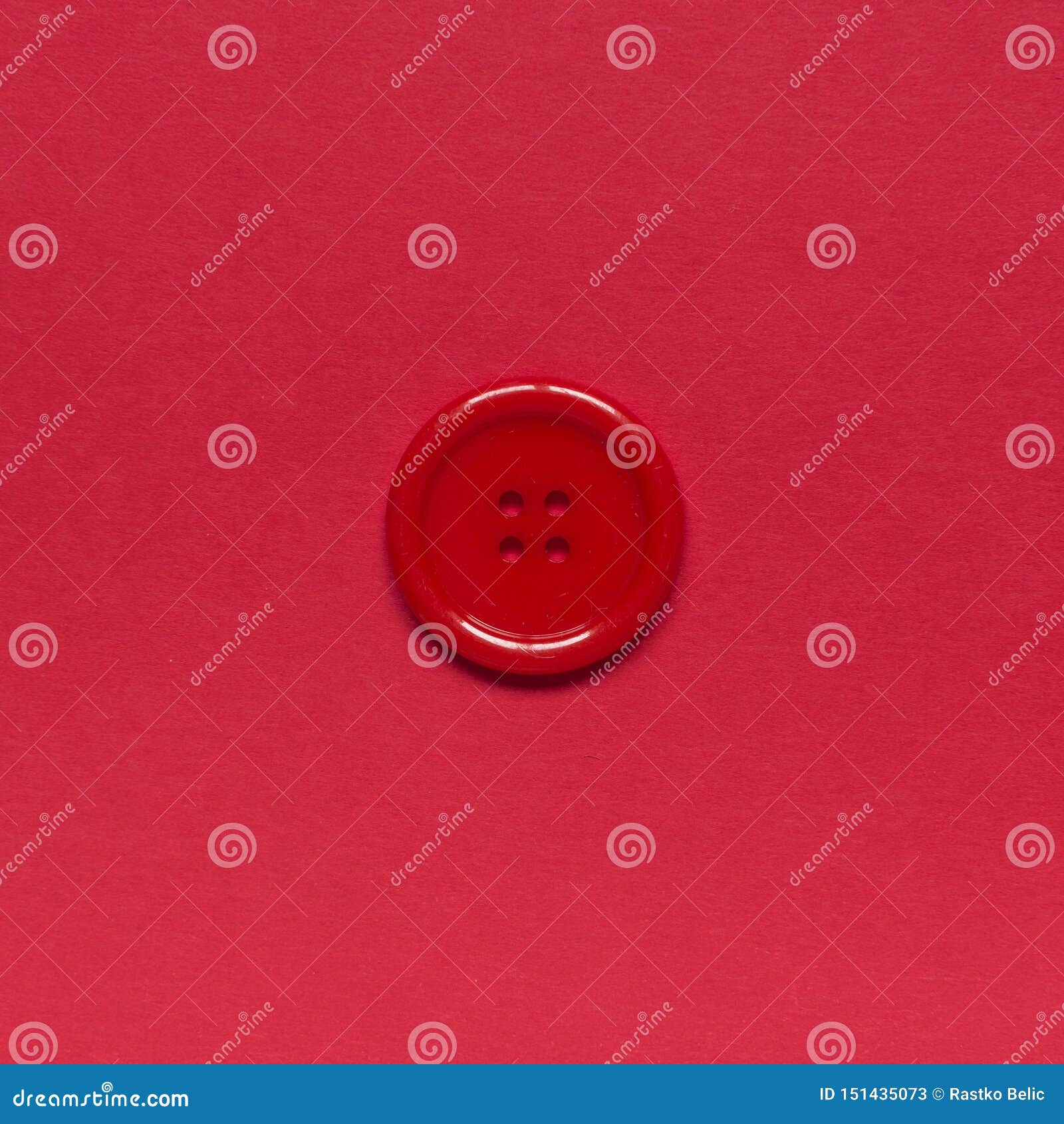 Single Red Sewing Button on Red Background Stock Image - Image of ...