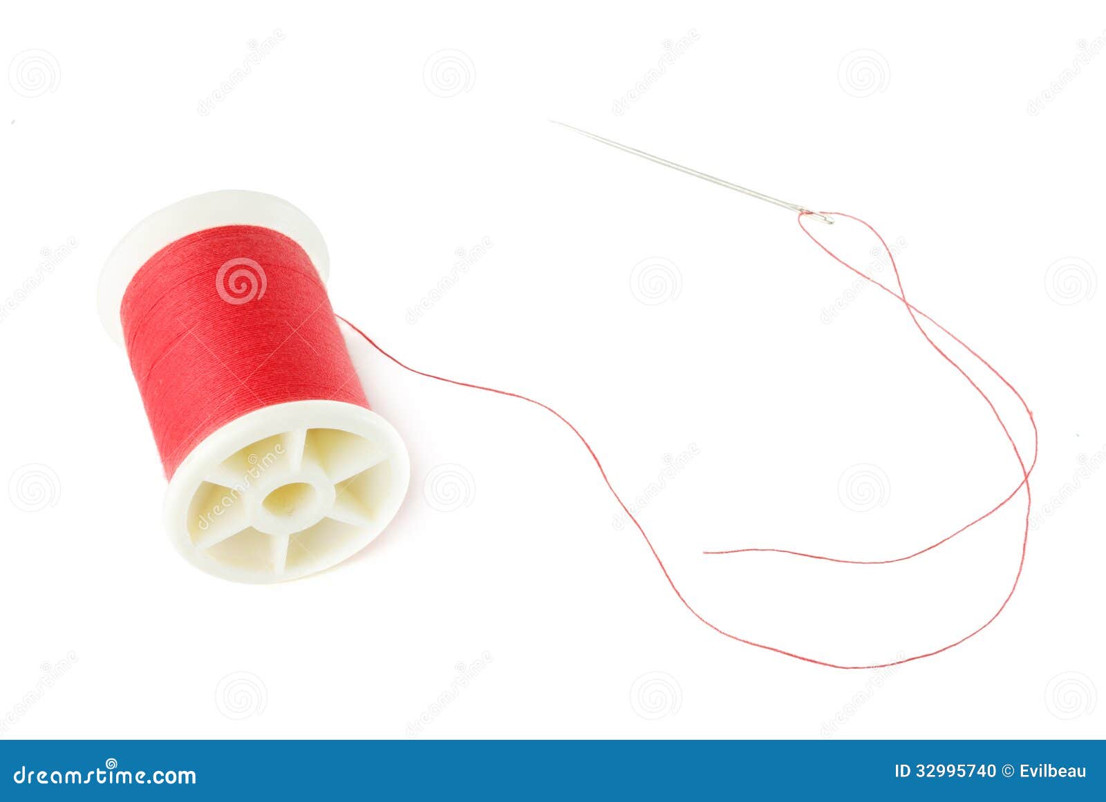 Single red thread stock photo. Image of sewing, tailor - 32995740