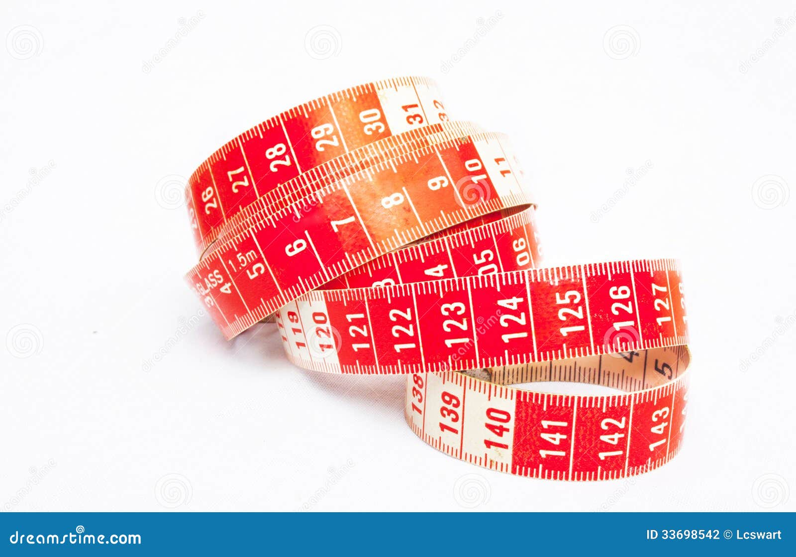 Single Red and White Tape Measure Stock Photo - Image of size, round ...