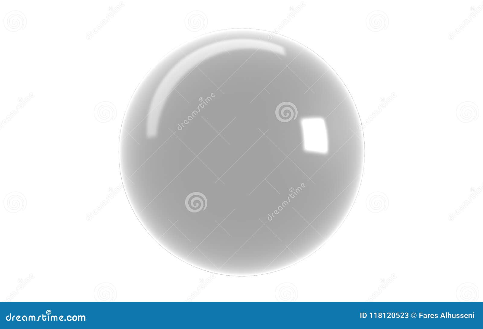 Single Reflected 3d Rendering of a Sphere Inside a Studio Stock ...
