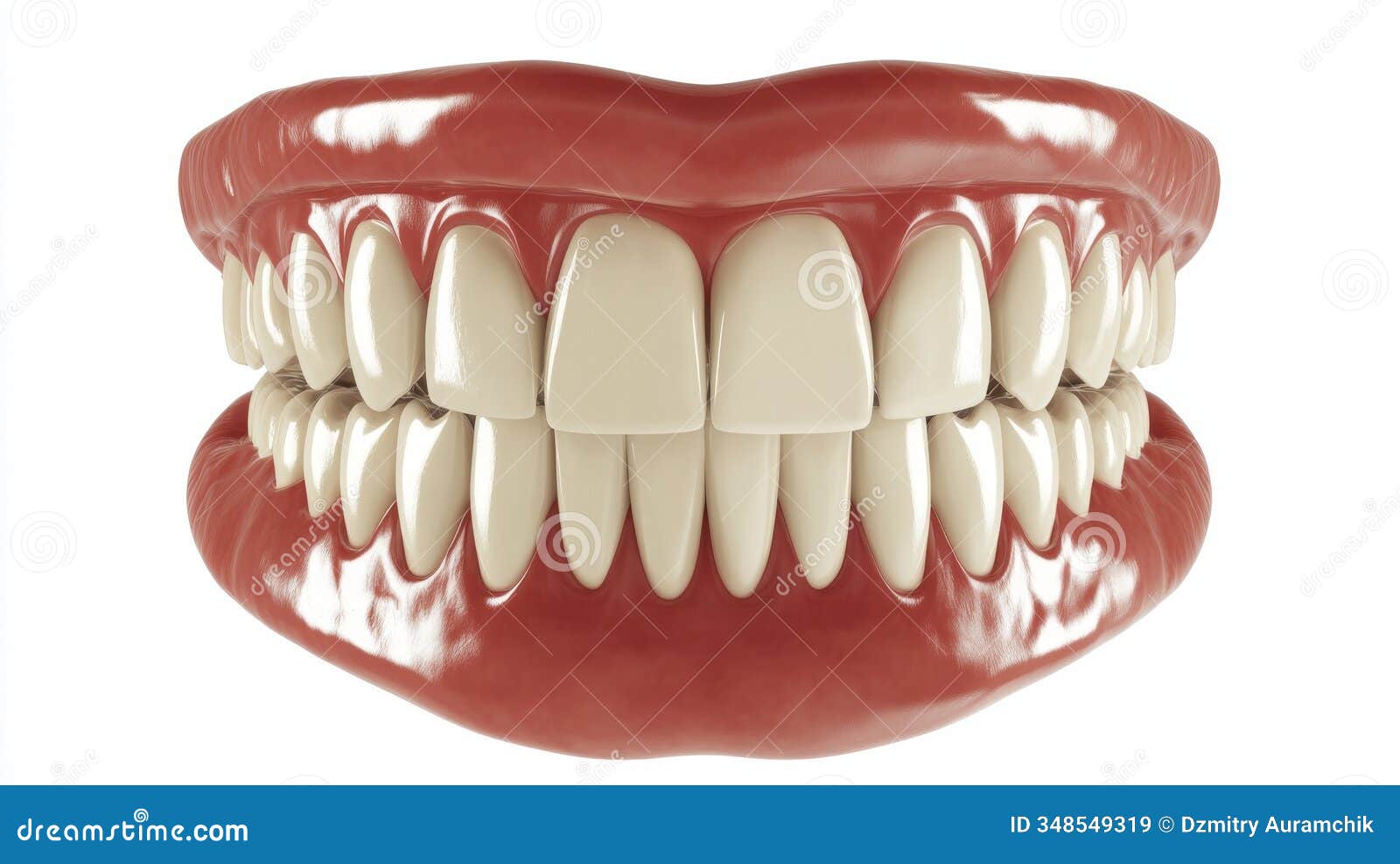 A Single Render Of A Plastic Human Jaw With A Smiling Jaw And Teeth ...