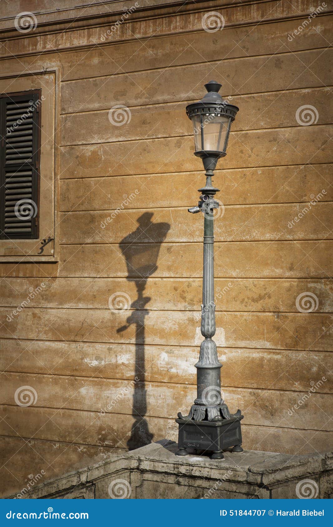 Single Retro Lamp Post in Rome, Italy Stock Image - Image of single ...