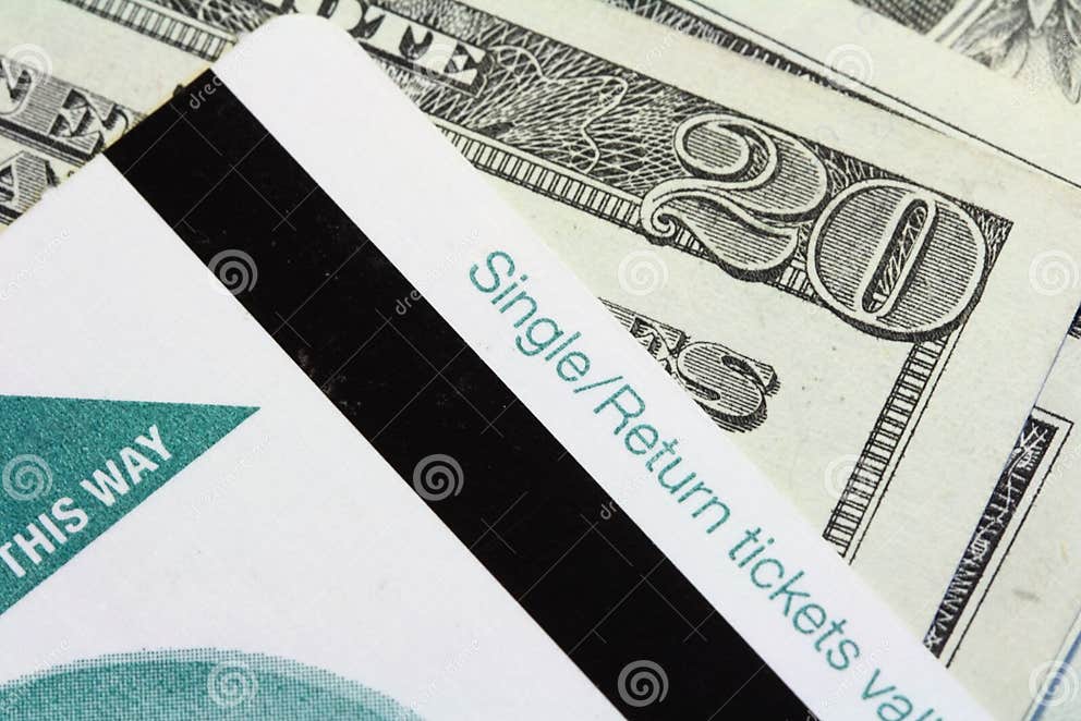 Single/Return Ticket and Cash Stock Image - Image of dollars ...