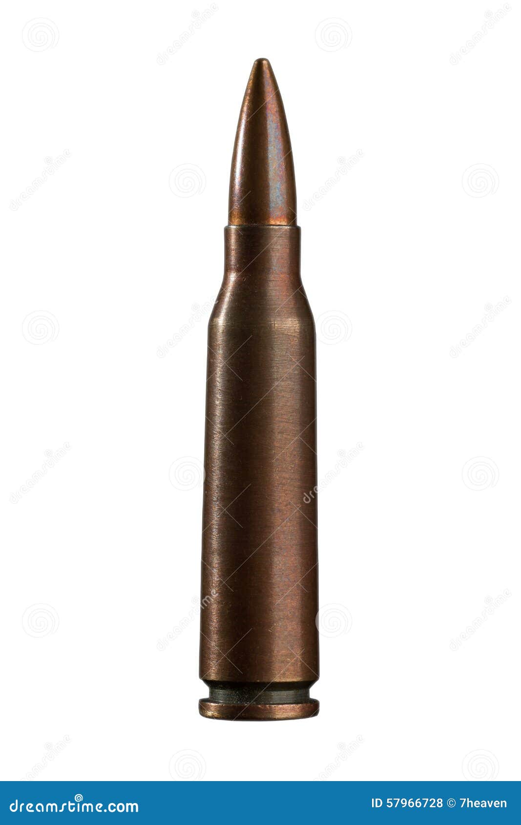 Single Rifle Bullet Isolated Stock Photo - Image of kill, rifle: 57966728