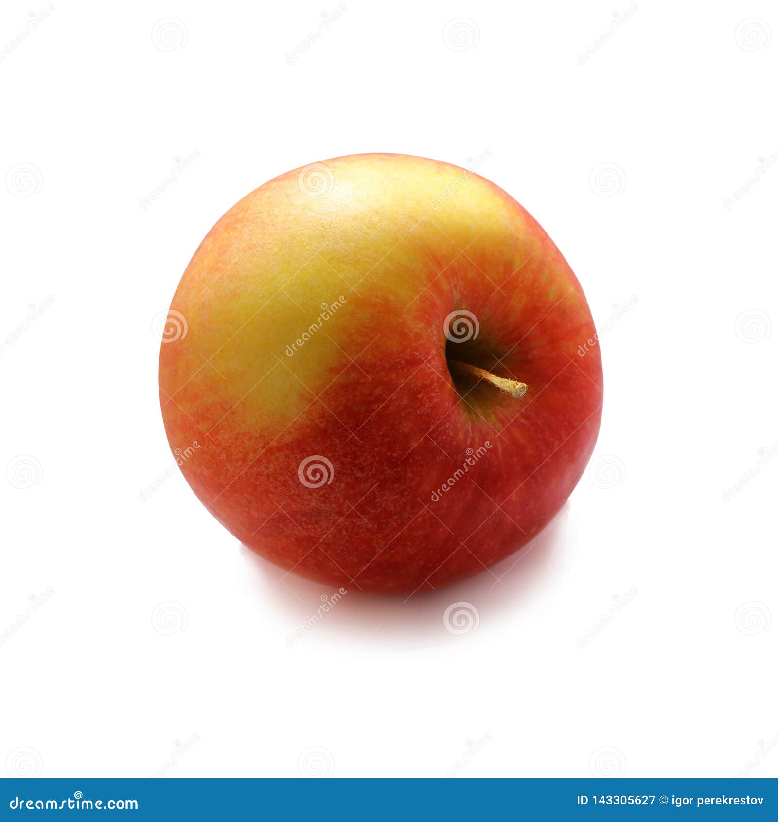 Single Ripe Apple Fruit Isolated on White Background with Clipping Path ...
