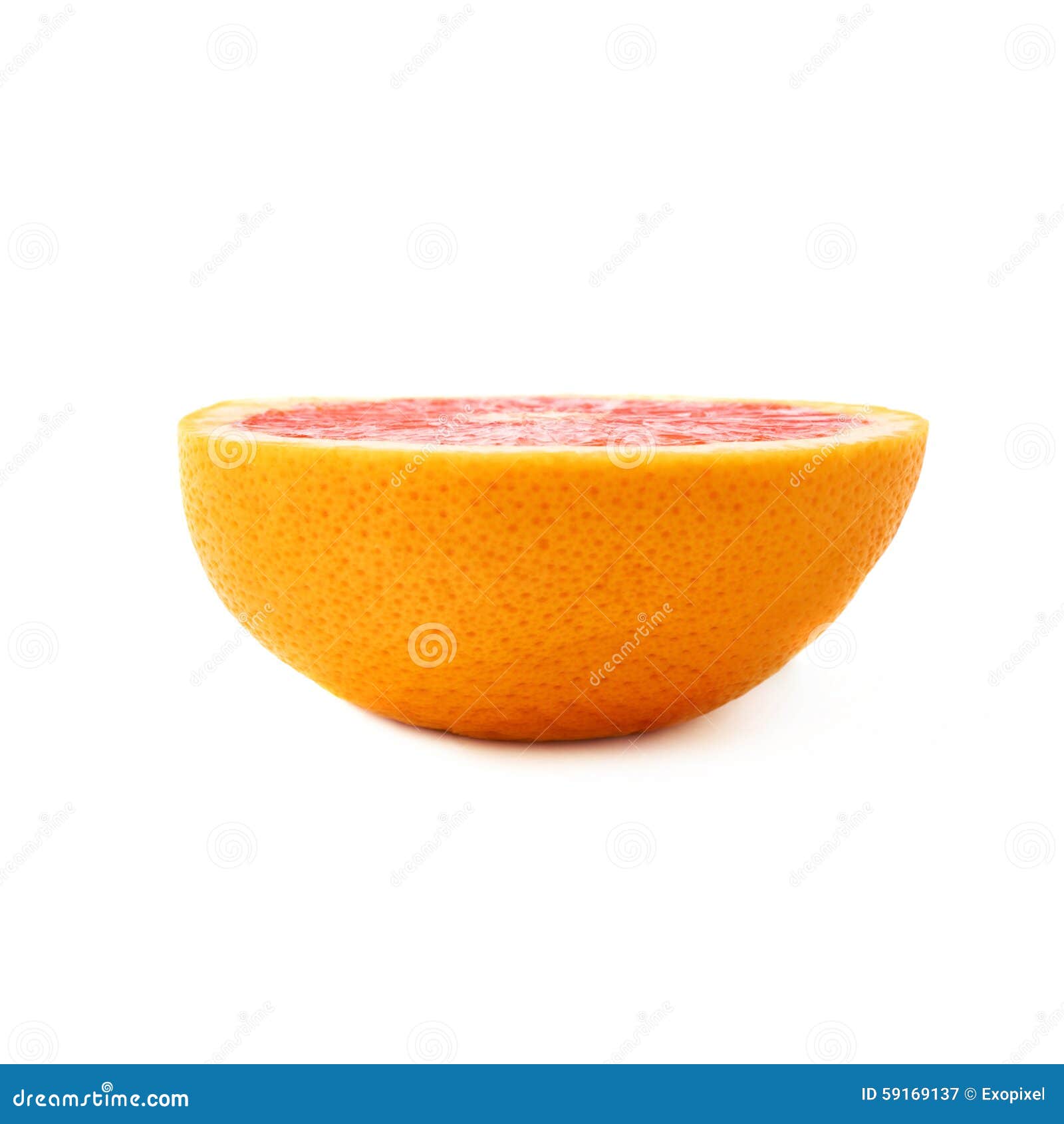 Single Ripe Grapefruit Cut in Half Isolated Over Stock Image - Image of ...