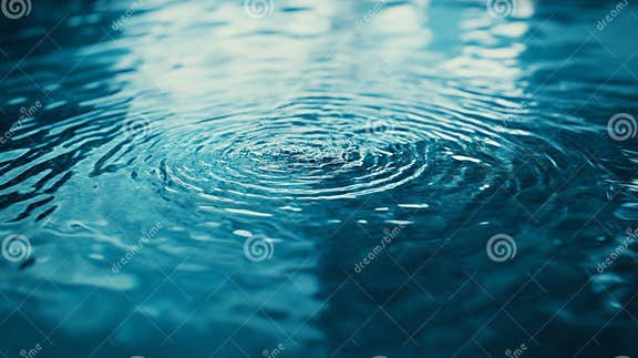 A Single Ripple in Still Blue Water Stock Illustration - Illustration ...