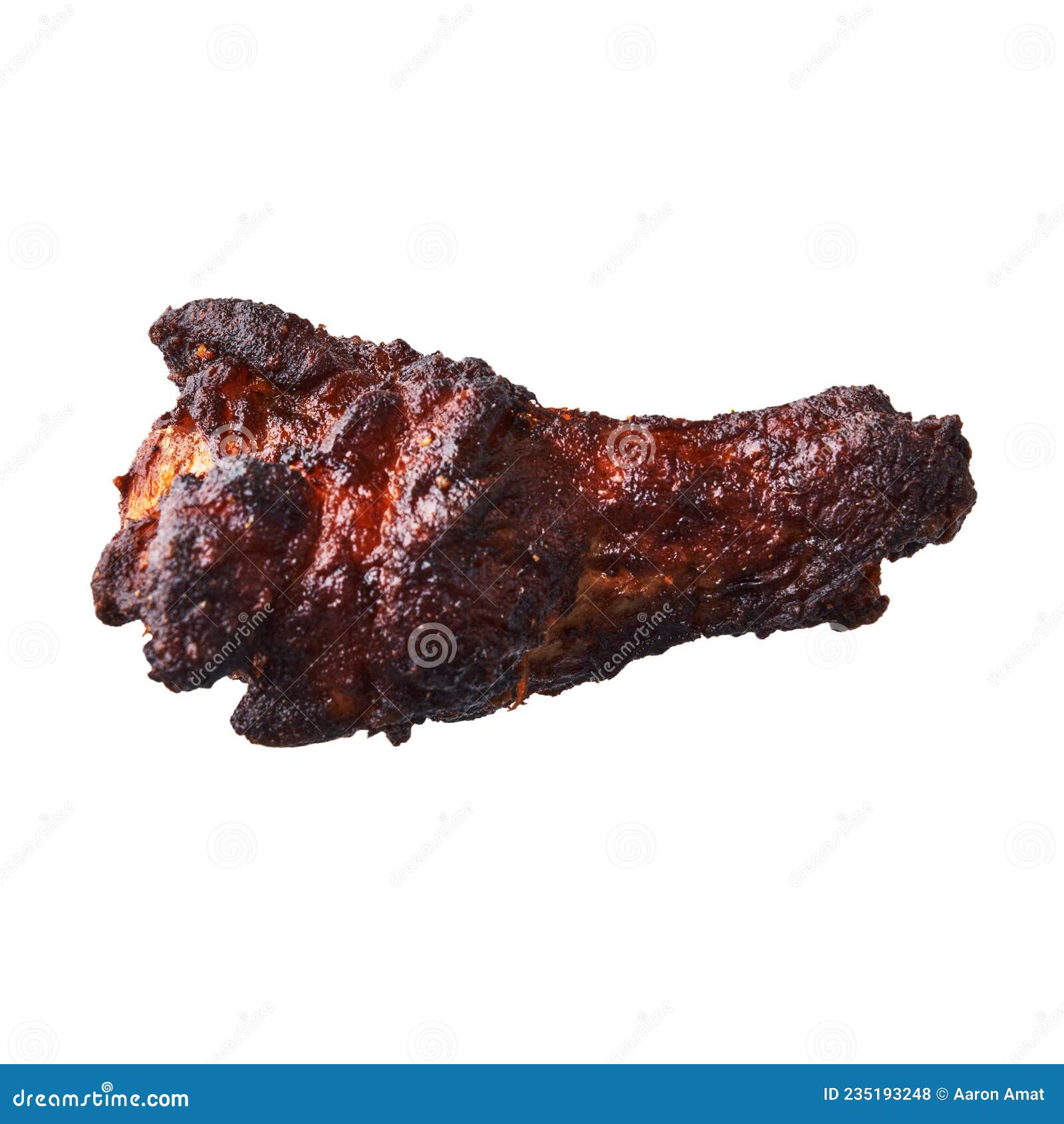 SIngle Roasted Chicken Wing Isolated on a White Background Stock Photo ...