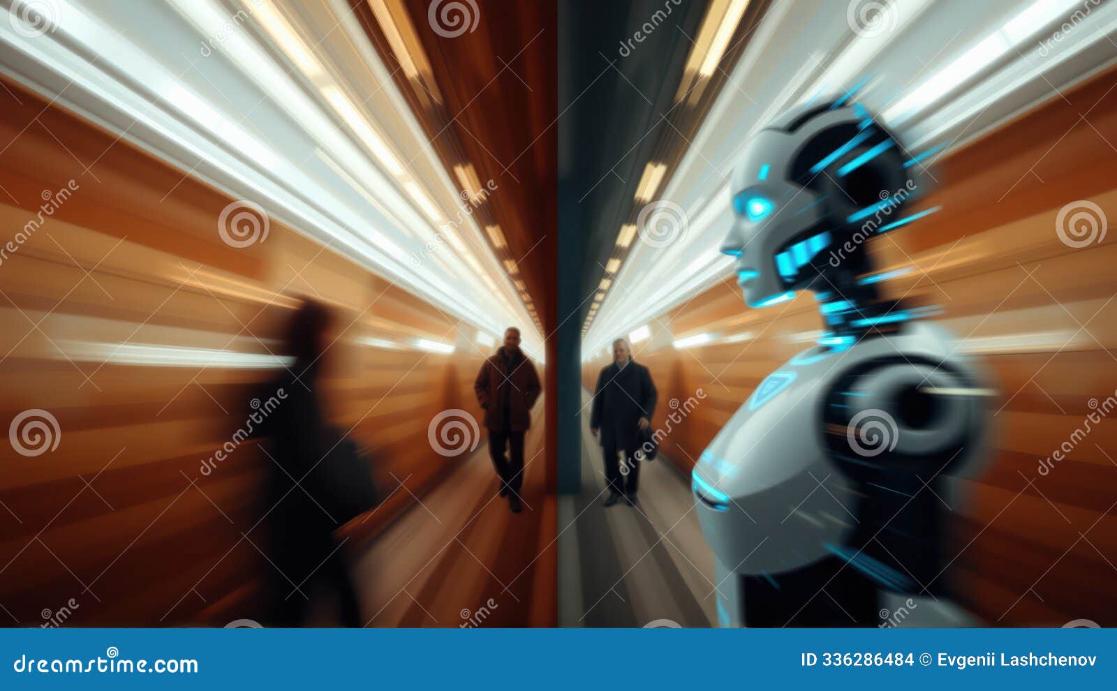 Robotic Entity in Urban Tunnel. AI Generation Stock Photo - Image of ...