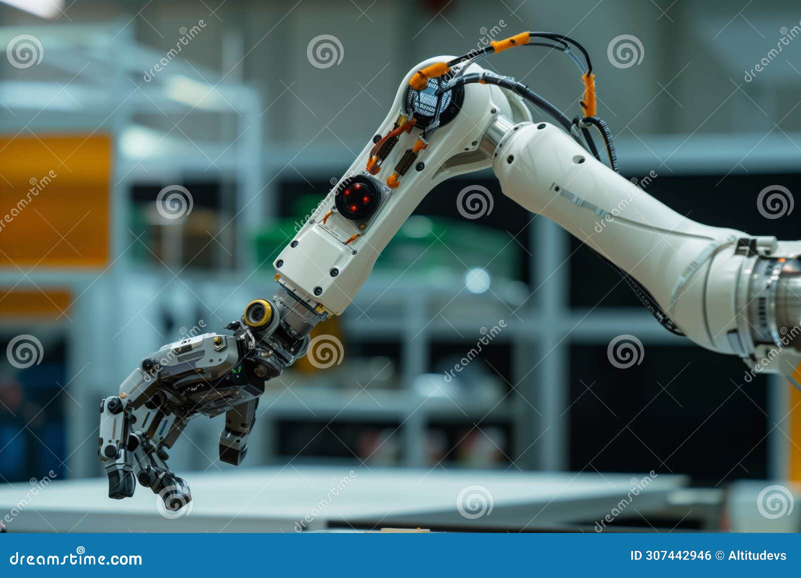Single Robotic Arm with Advanced Vision System in Operation Stock Photo ...