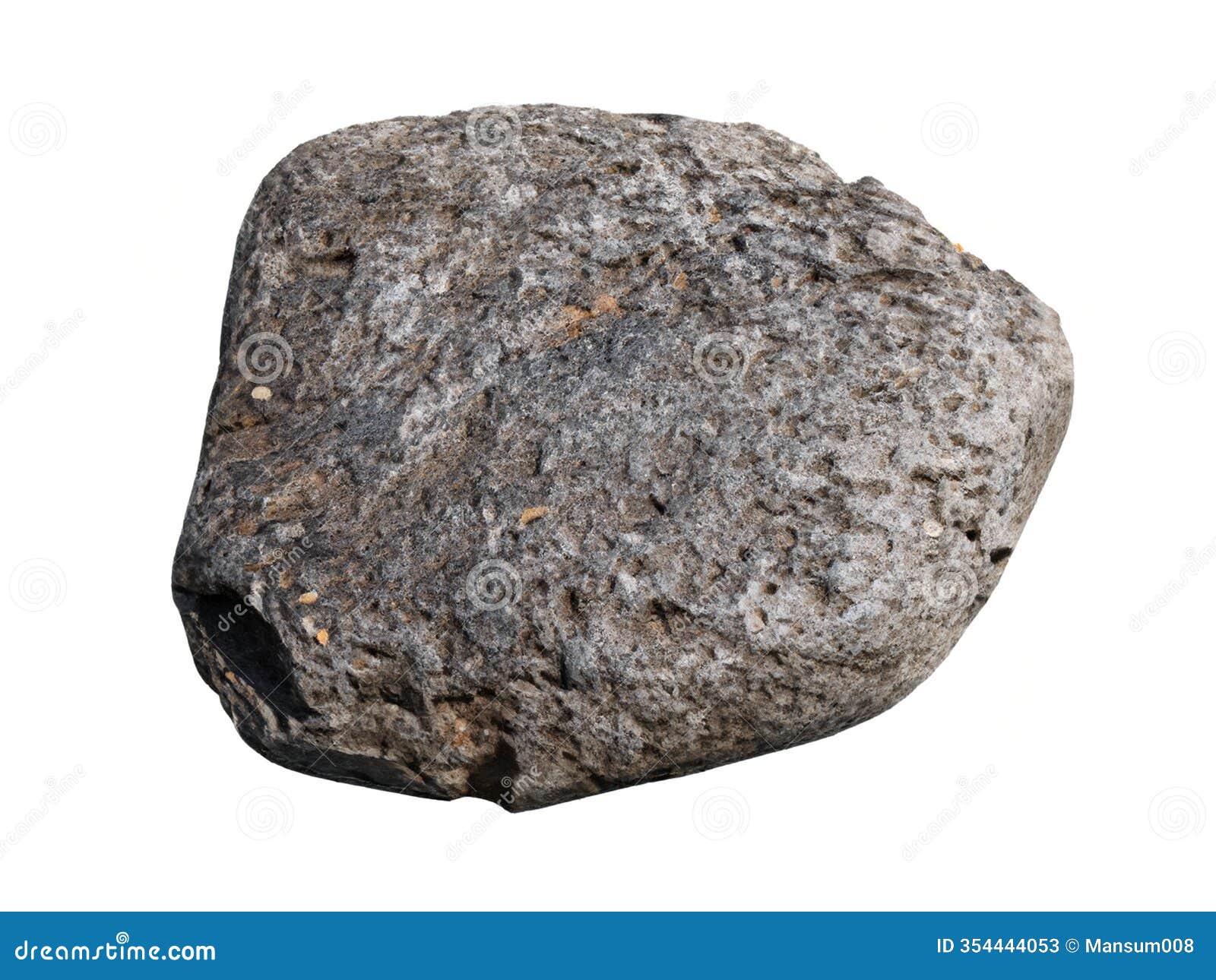 Single Rock on White Background Stock Image - Image of sample, textured ...