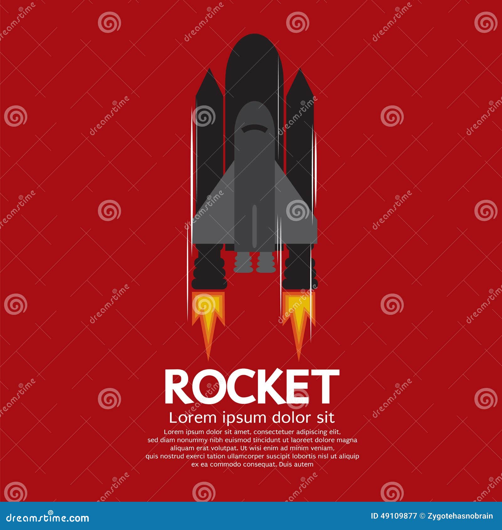 Single Rocket Fire Engine stock vector. Illustration of black - 49109877