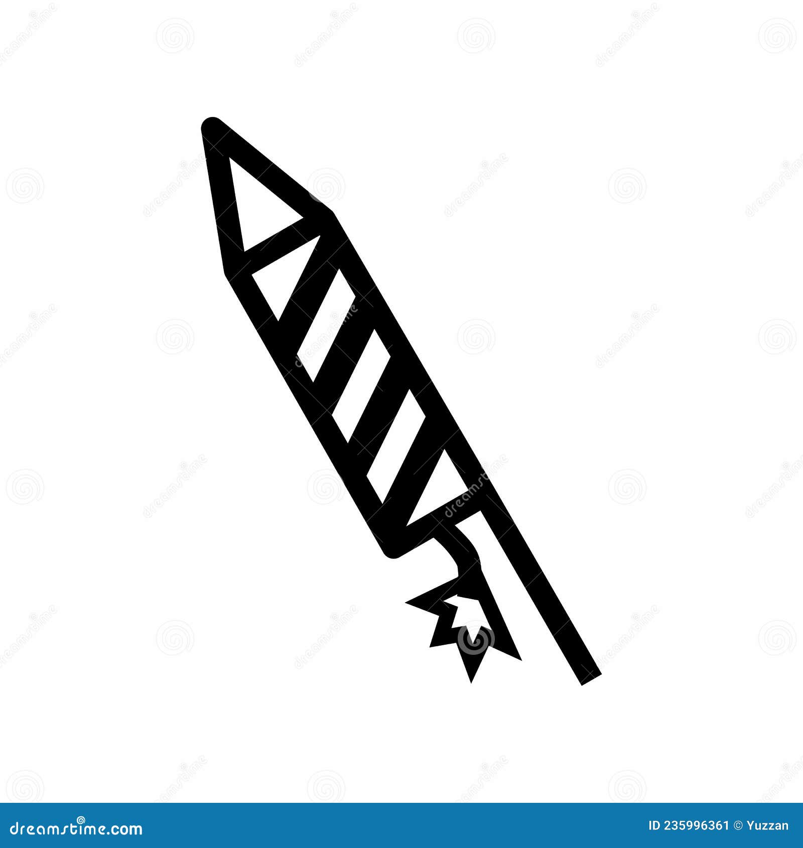 Single Rocket Striped Firework Vector Icon Illustration Stock Vector ...