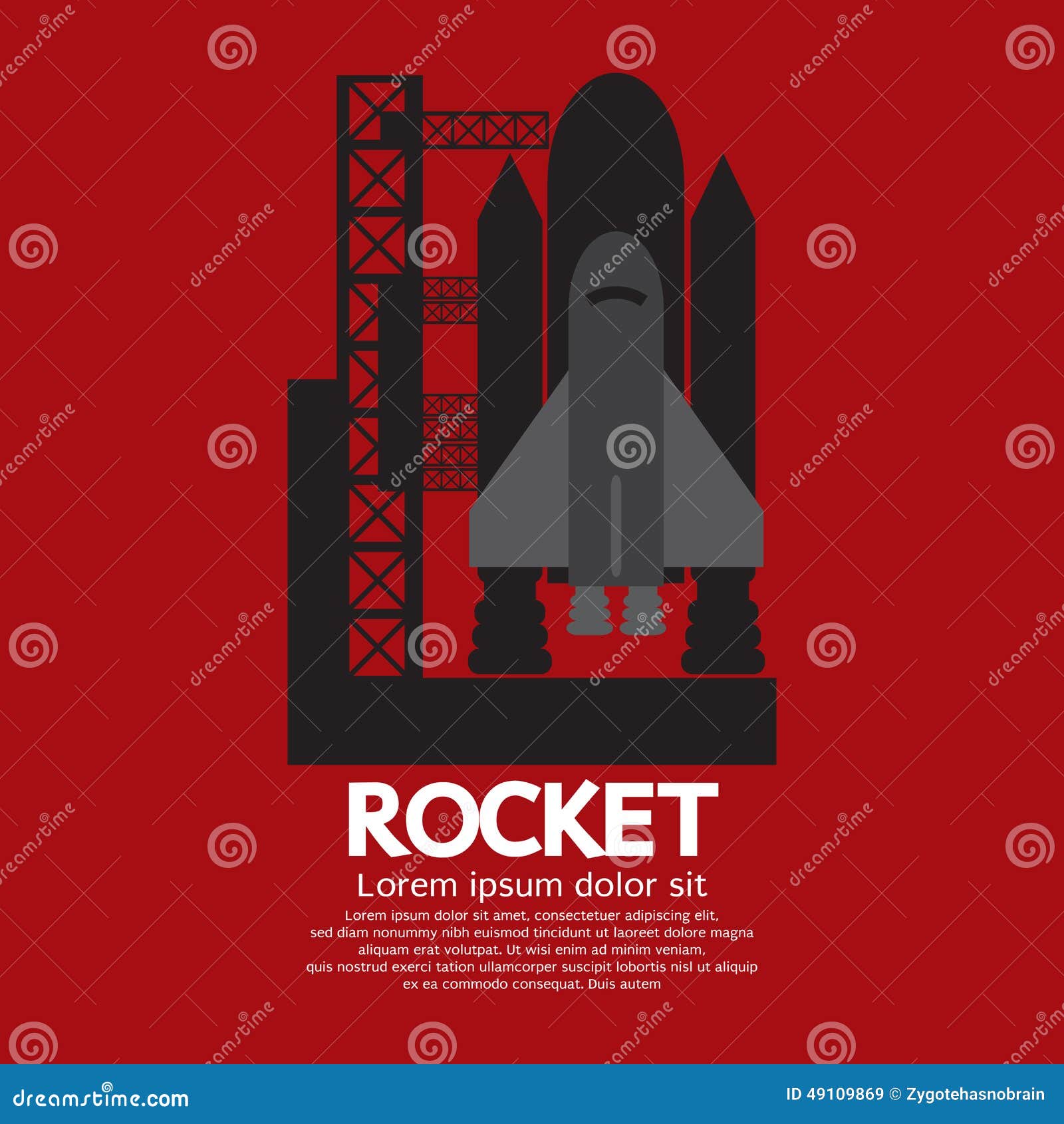 Rocket Taking Off Symbol Black And White Vector Illustration ...