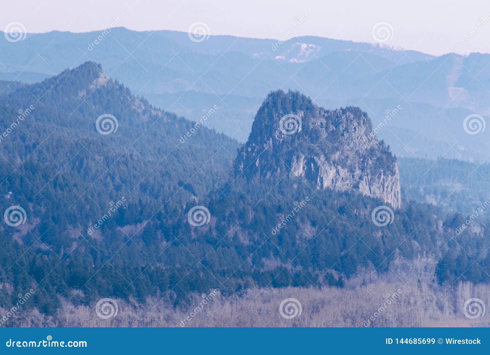 A Single Rocky Mountain in a Forest Stock Image - Image of hand, forest ...