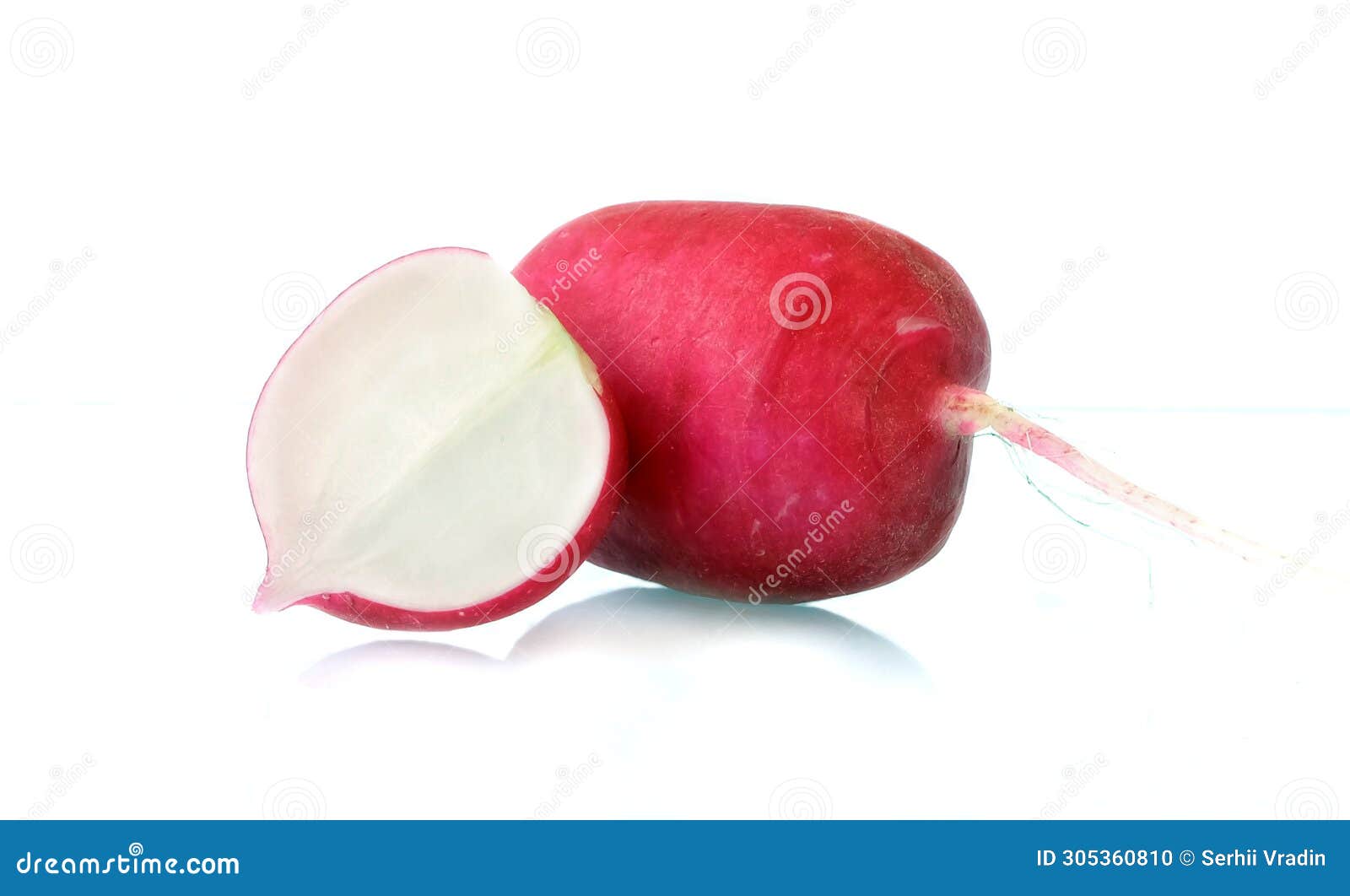 Single Root Radish on a Light Background 1 Stock Photo - Image of ...