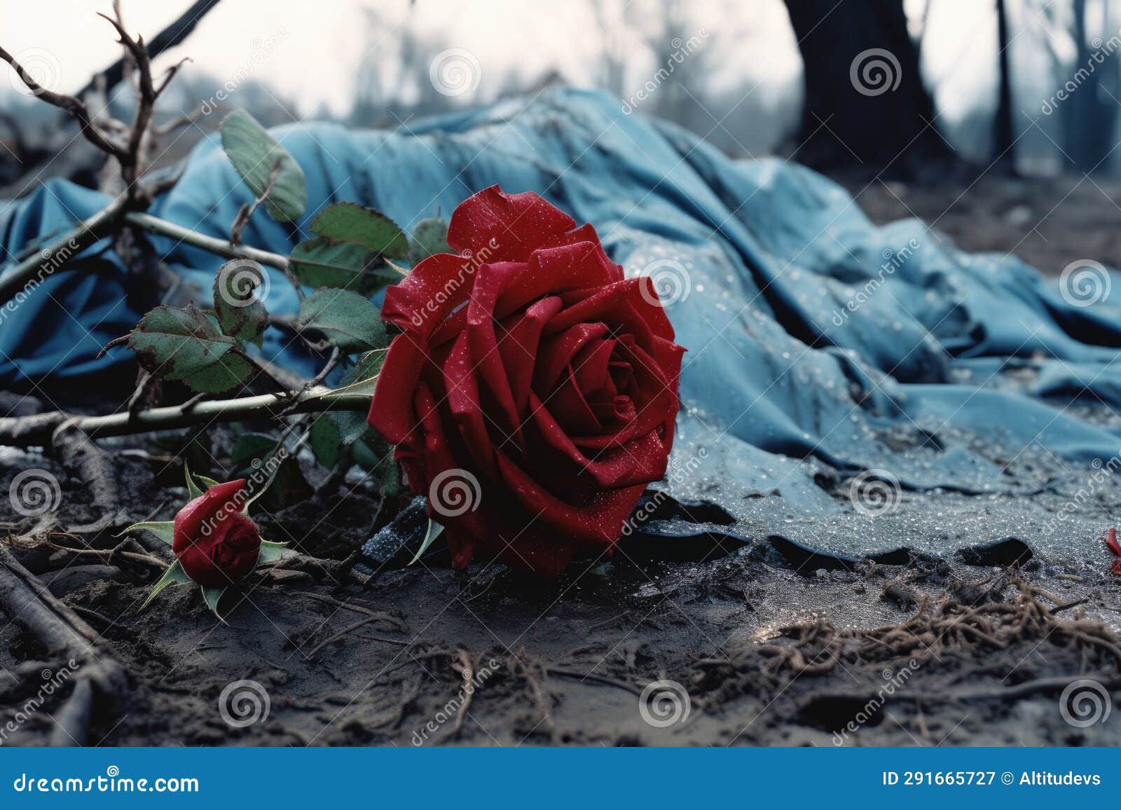 Single Rose Blossoming in a Bed of Wilted Ones Stock Image - Image of ...