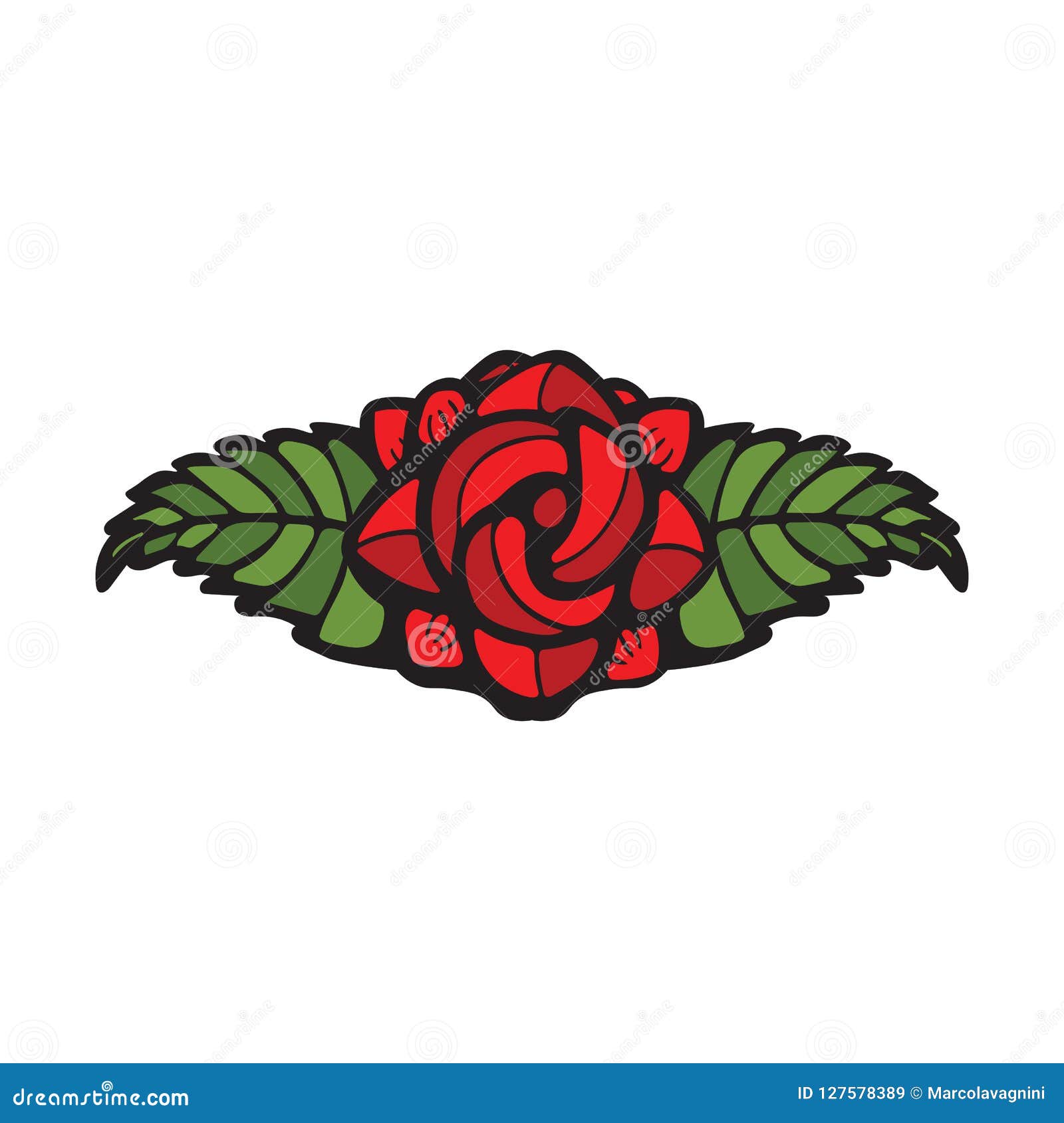 Single Rose Decoration in Stained Glass Style Stock Vector ...