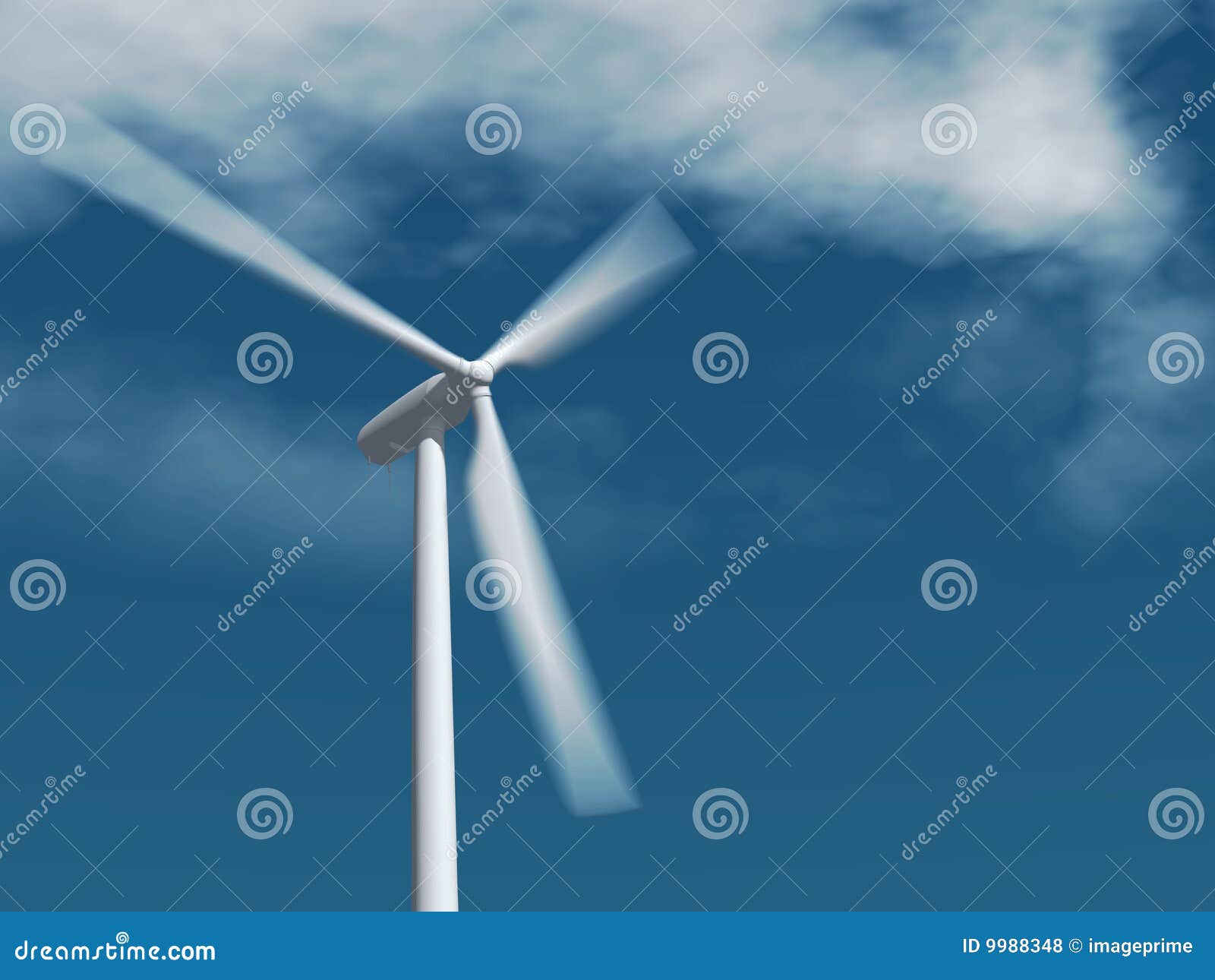 Single Rotating Wind Turbine Stock Photo - Image of tech, engineering ...