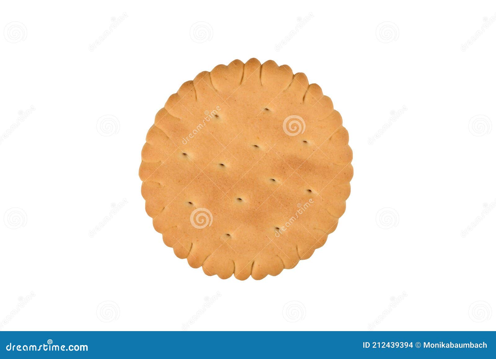 Single Round Biscuit on White Background Stock Photo - Image of tasty ...