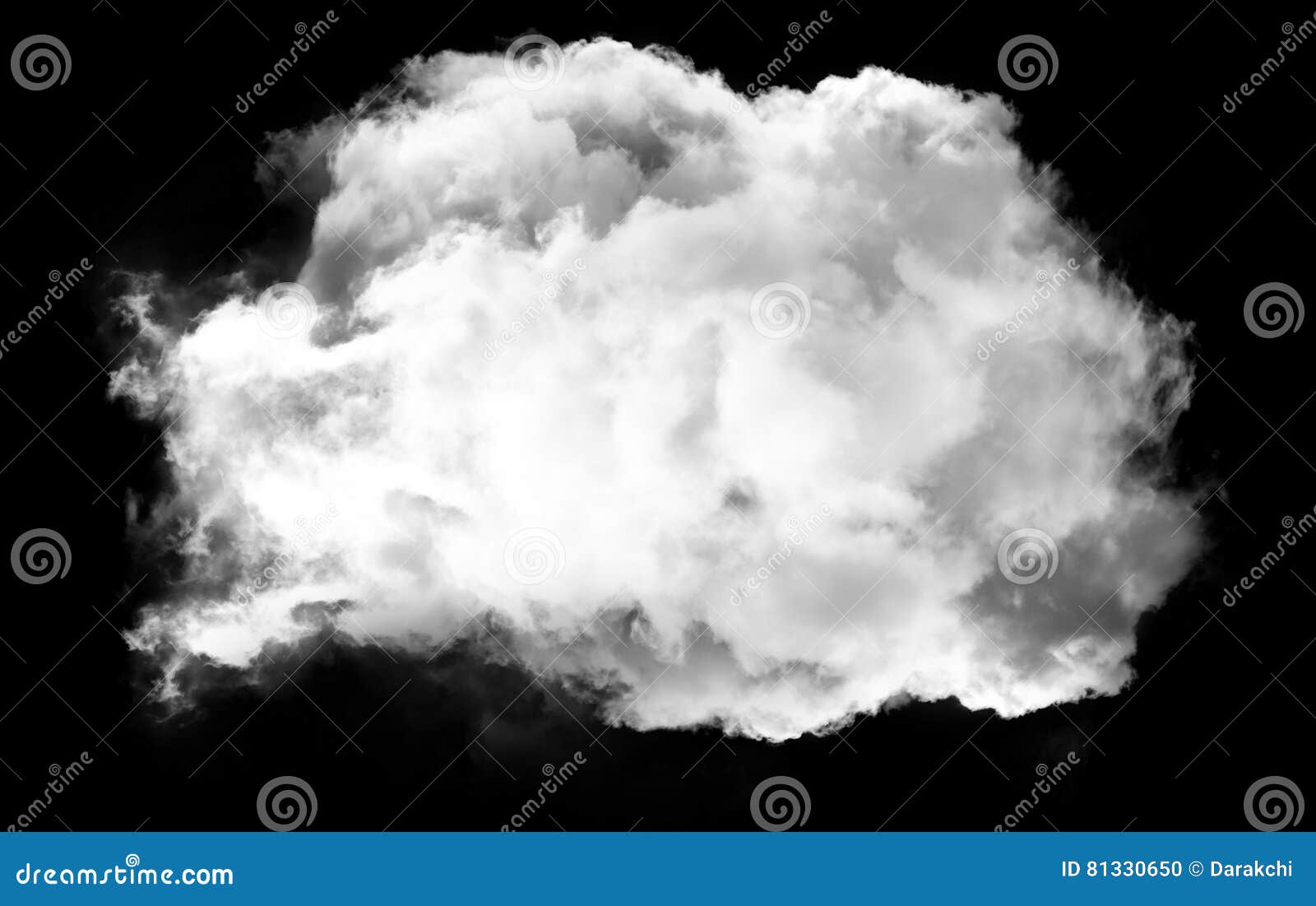 Single Round Cloud Shape Over Black Background Stock Illustration ...