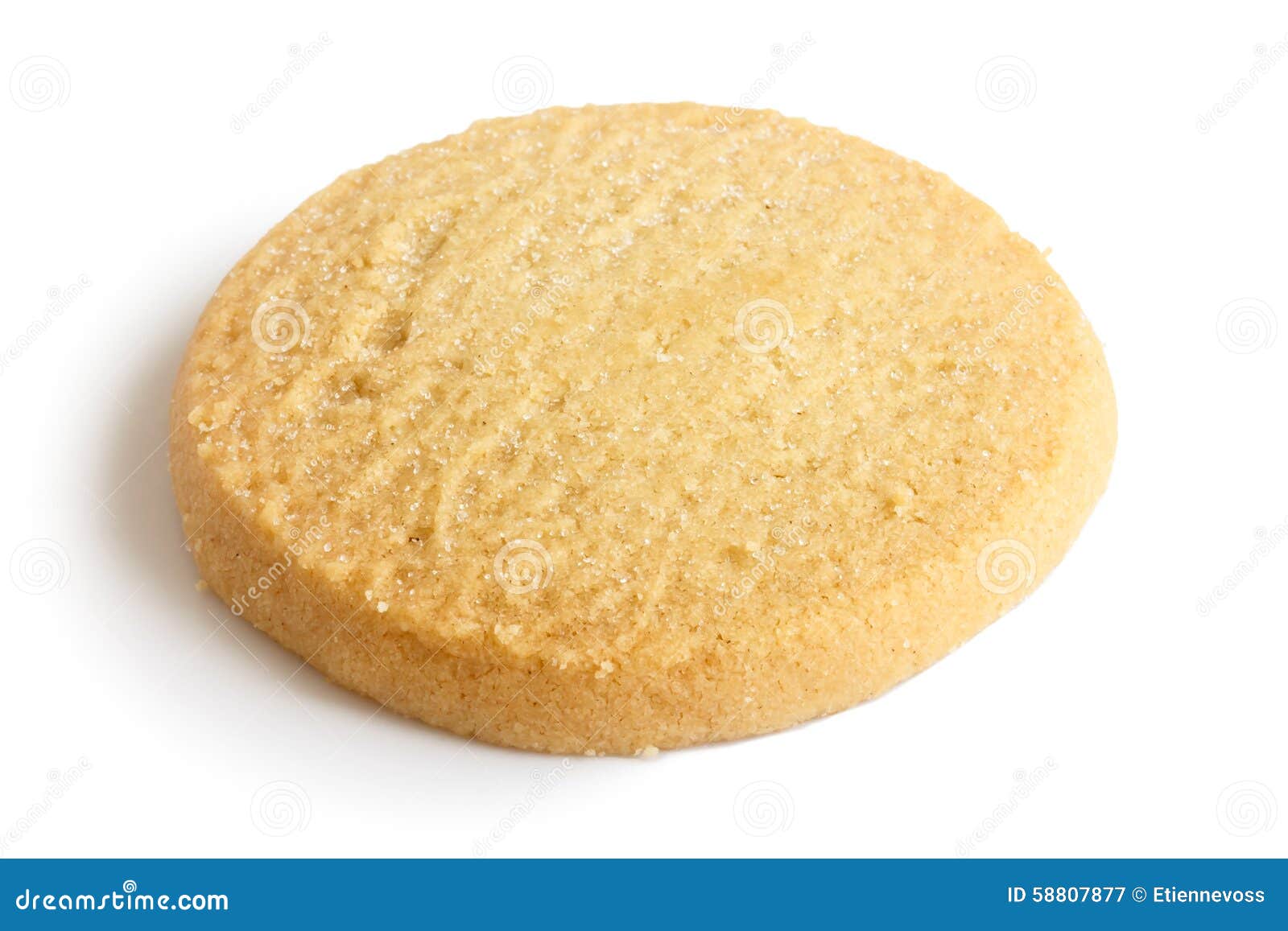 Single Round Shortbread Biscuit Isolated on White. Stock Image - Image ...