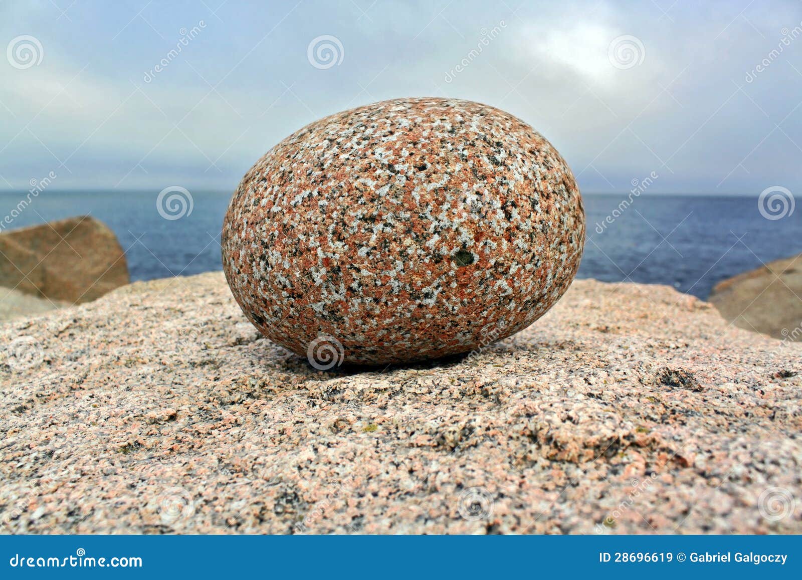 Single round stone stock image. Image of beach, round - 28696619