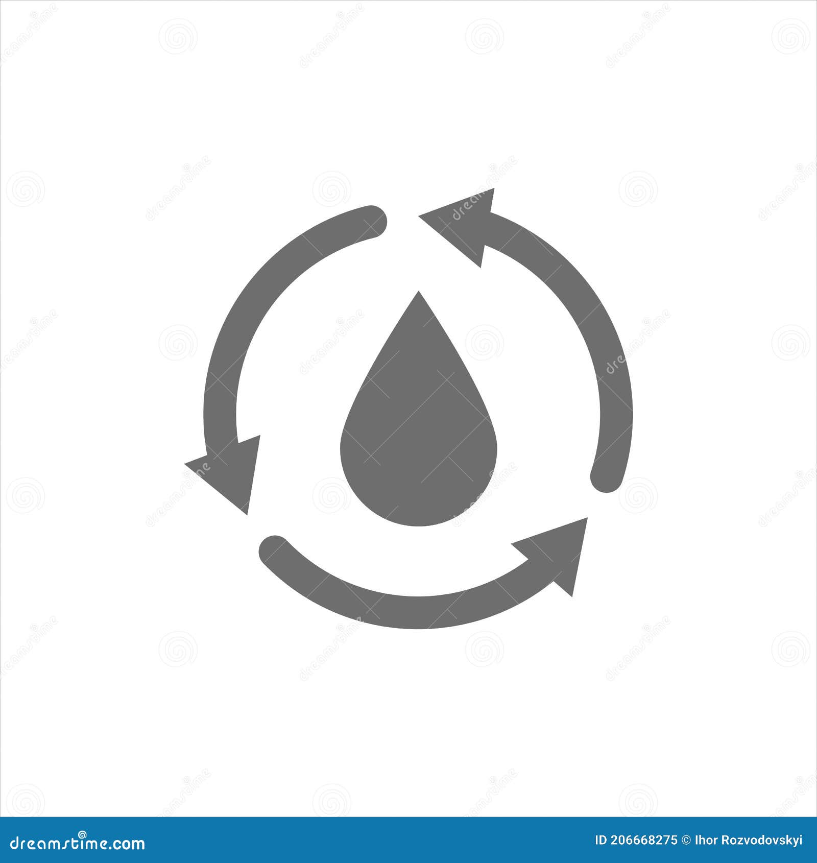 Single Round Water Recycling Icon, Vector Environmental Protection Flat ...